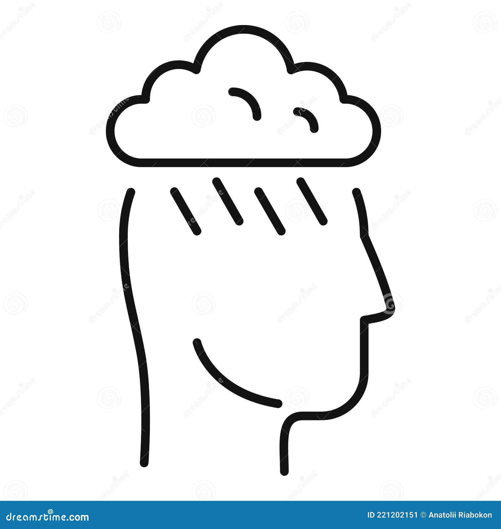 Psychological Depression Icon, Outline Style Stock Vector ...