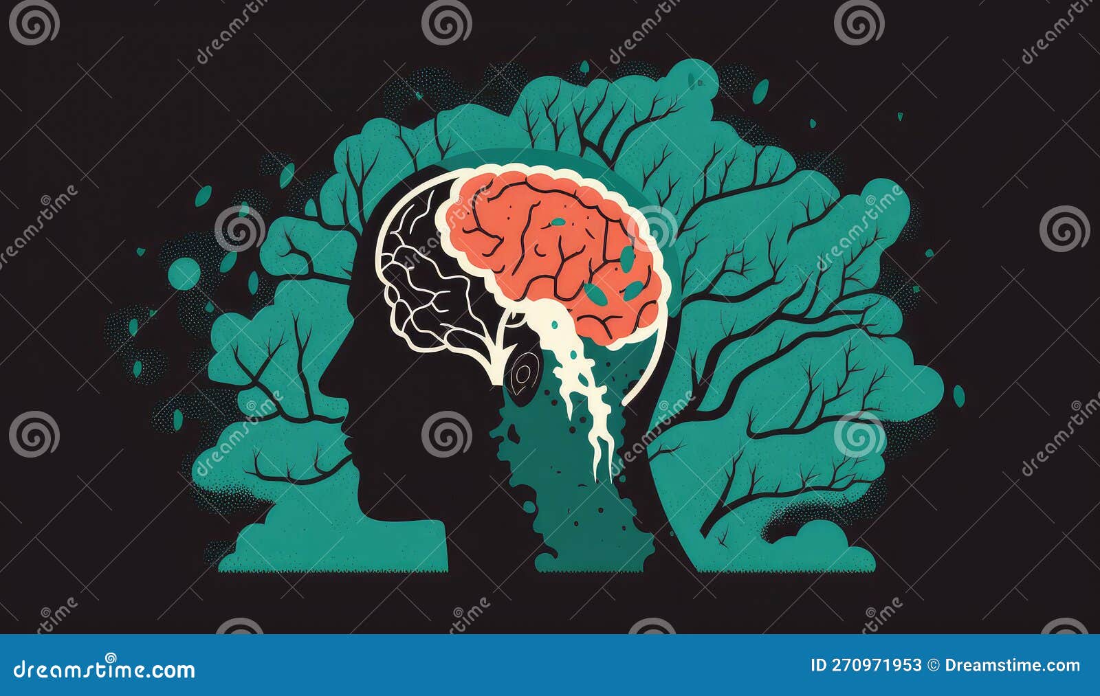 Psychological Disorder, Problem or Disease of Human Brain. Generative ...