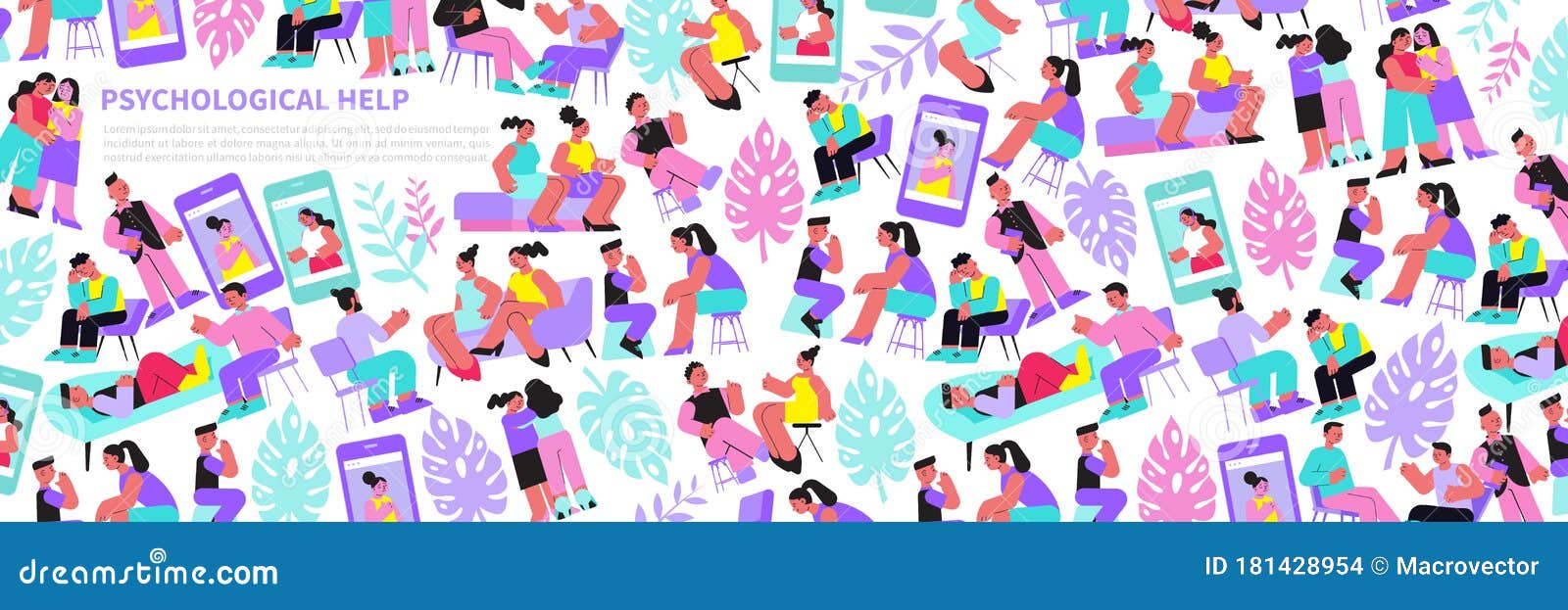 Psychological Help Pattern stock vector. Illustration of pattern ...