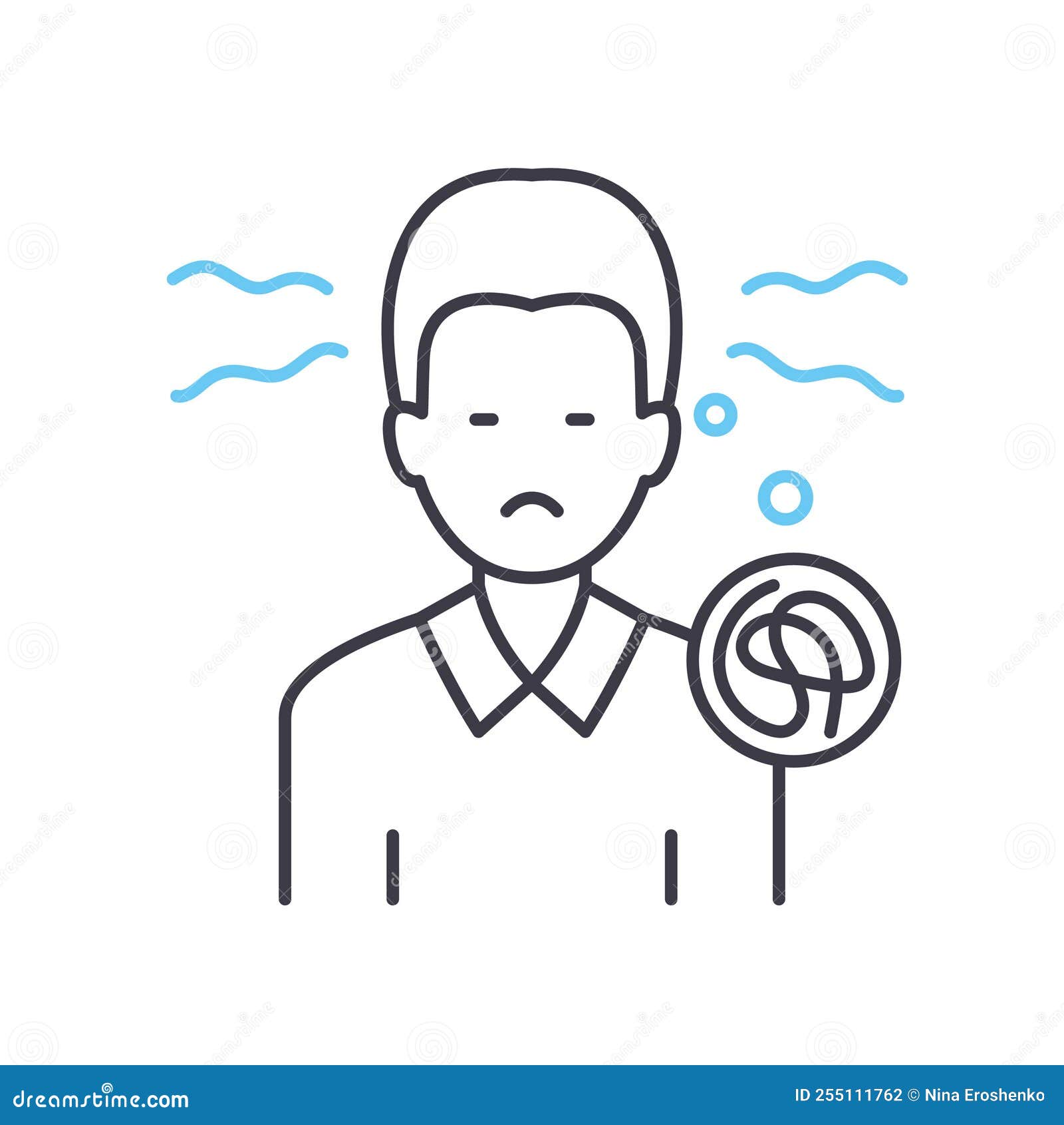 Psychological Problem Line Icon, Outline Symbol, Vector Illustration ...