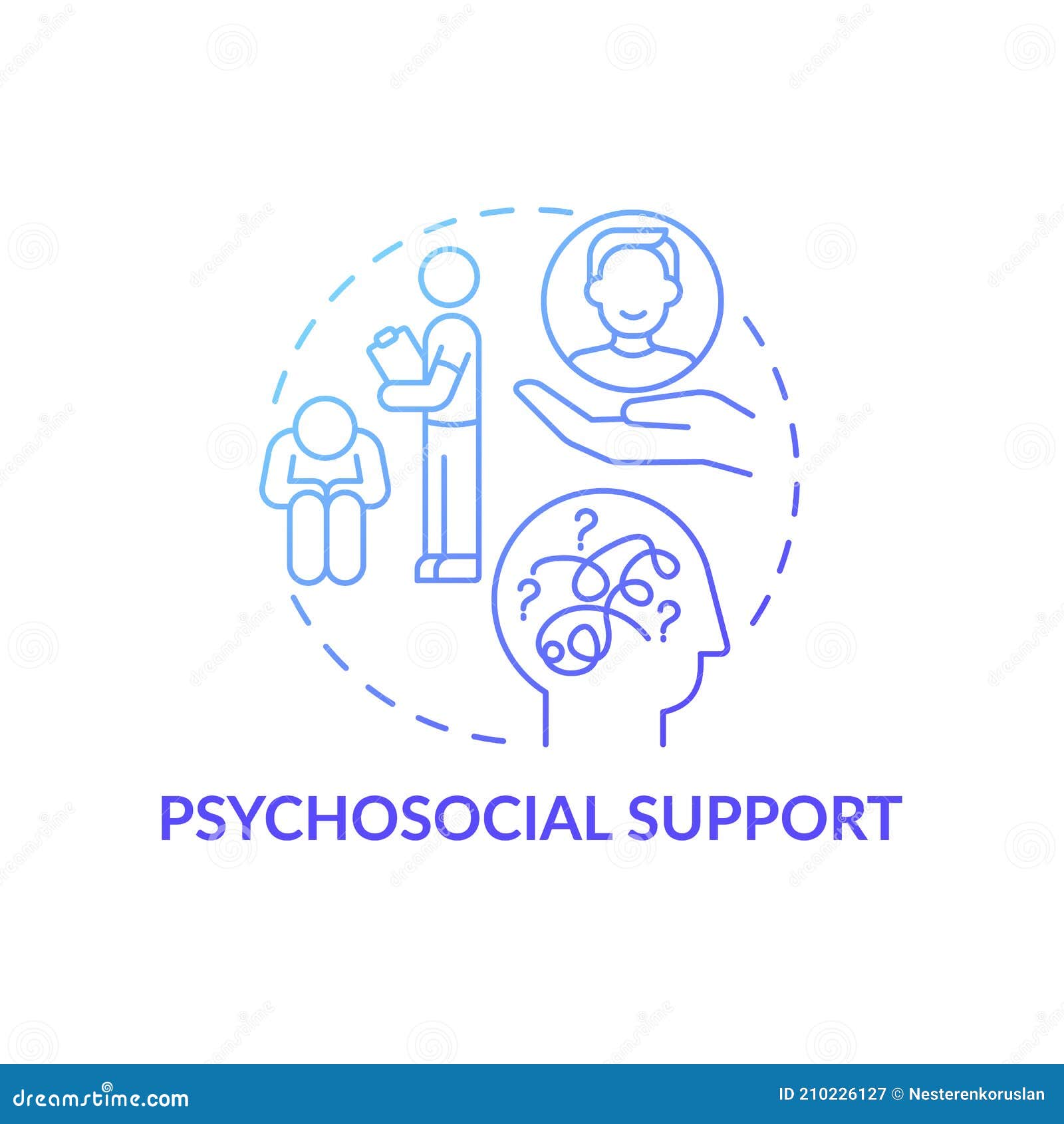 Psychological and Social Support Concept Icon Stock Vector ...