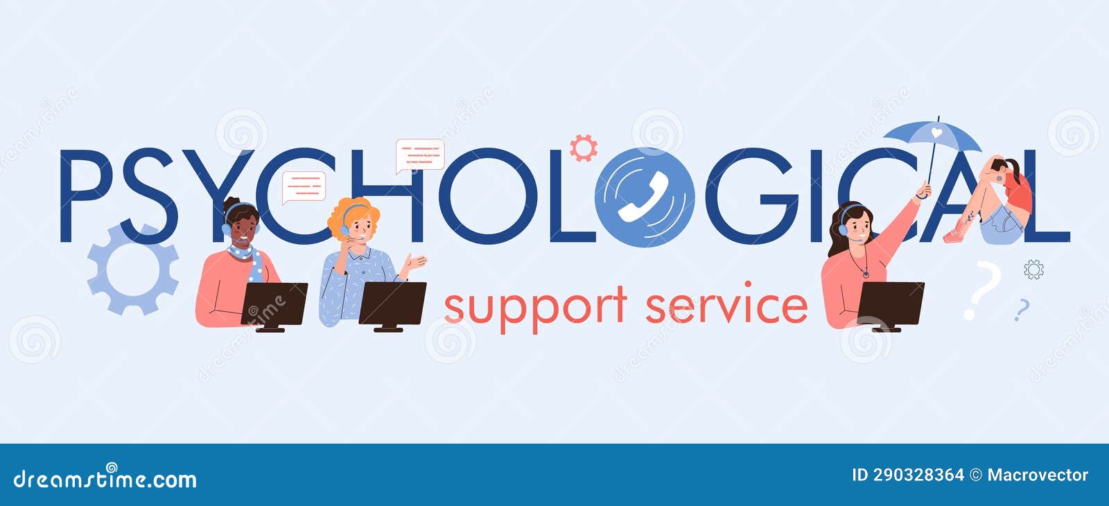 Psychological Support Service Banner Stock Vector - Illustration of ...