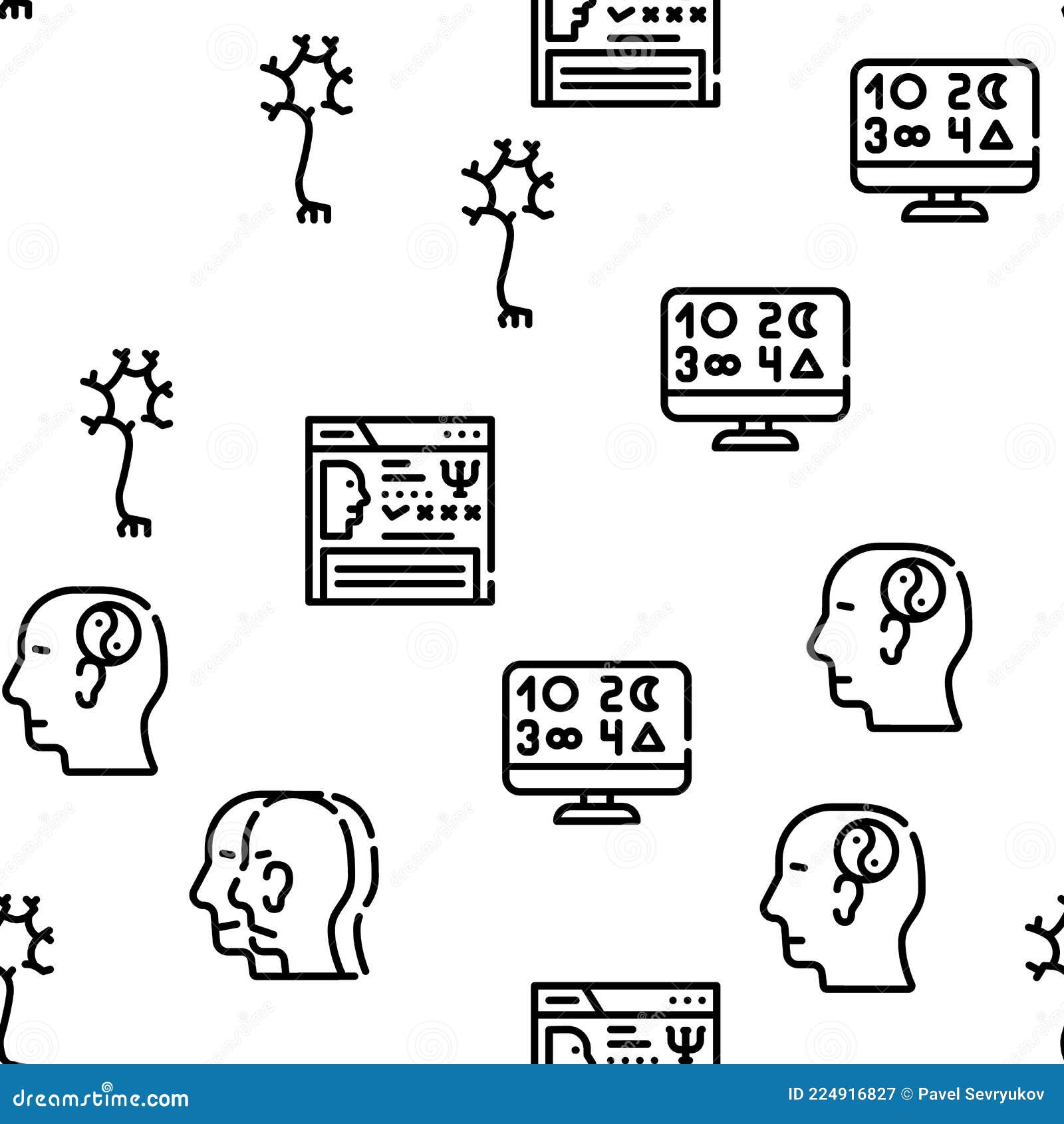 Psychologist Doctor Vector Seamless Pattern Stock Vector - Illustration ...