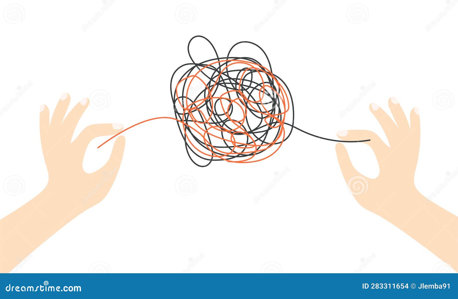 Psychologist Hands Untangling Tangled Thoughts. Stock Vector ...