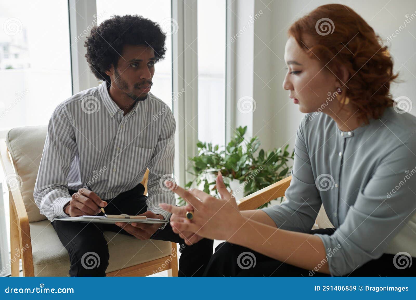 Psychologist Listening To Client Stock Image - Image of psychotherapist ...
