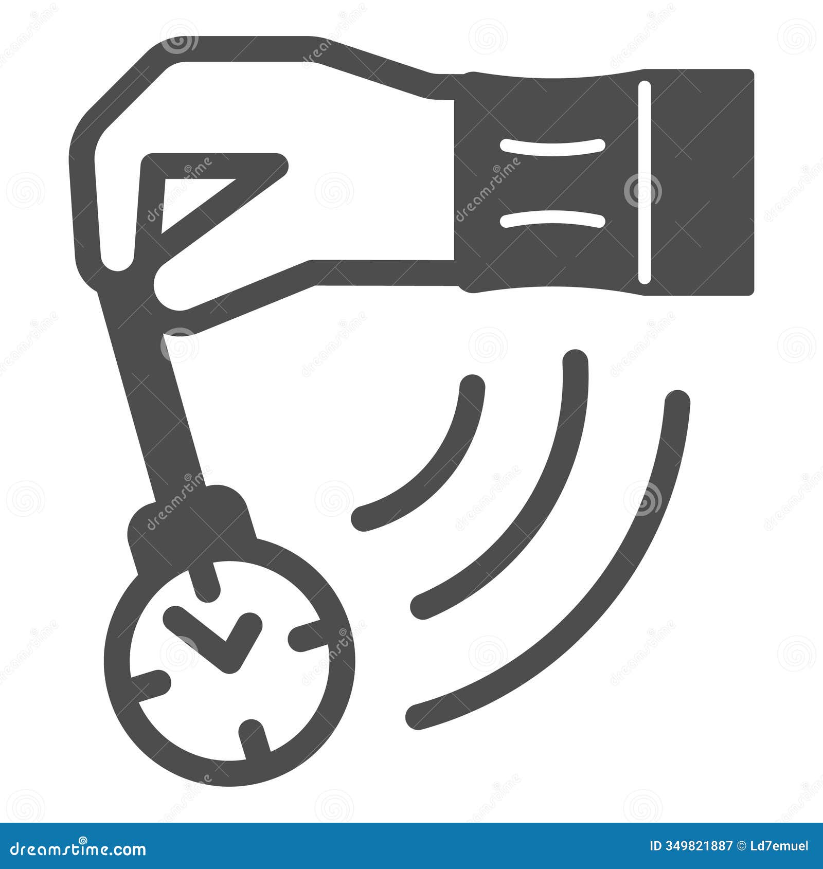 Psychologist Pendulum Clock in Hand Solid Icon, Psychology Concept ...