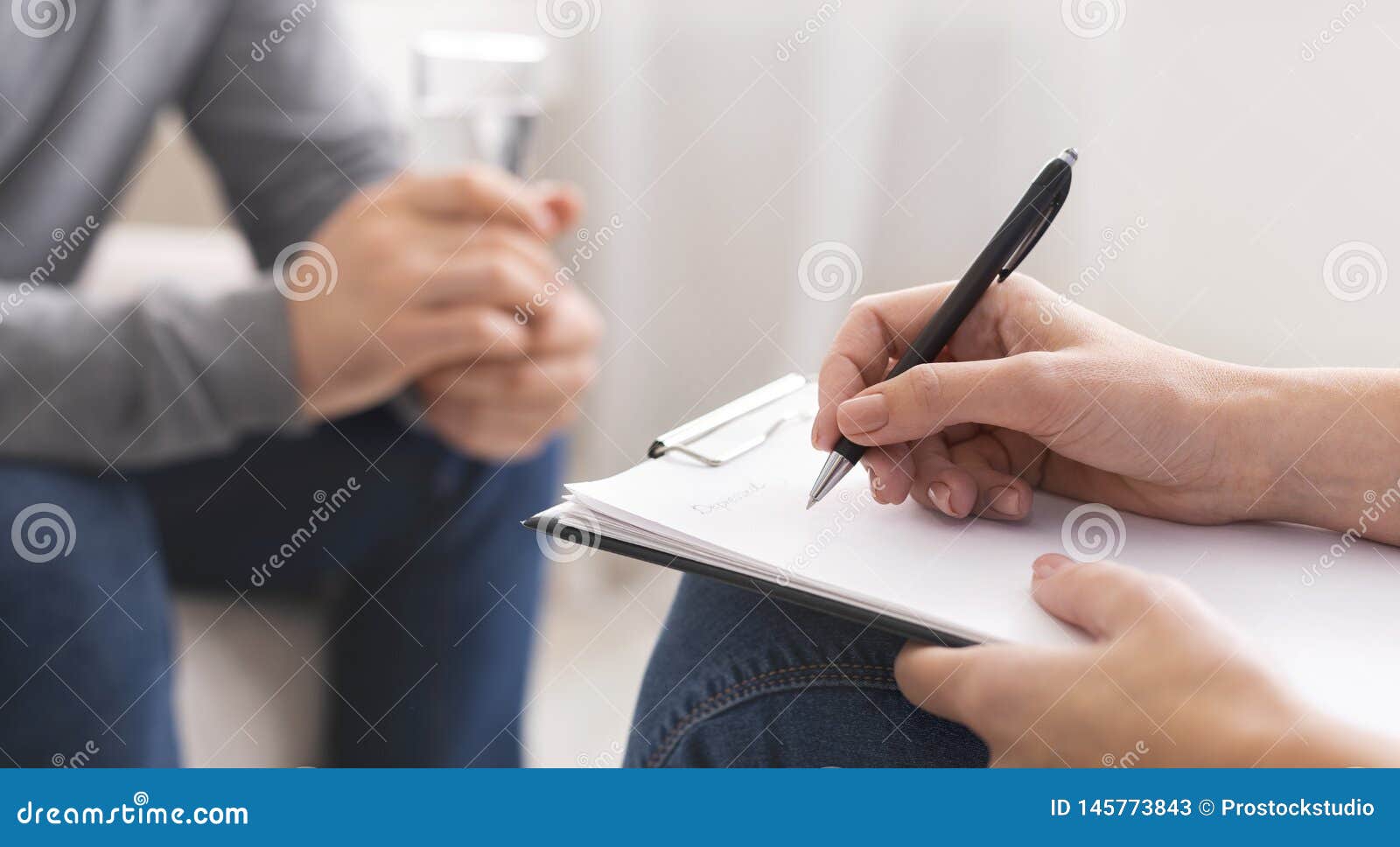 Psychologist Taking Notes during Session with Patient Stock Image ...