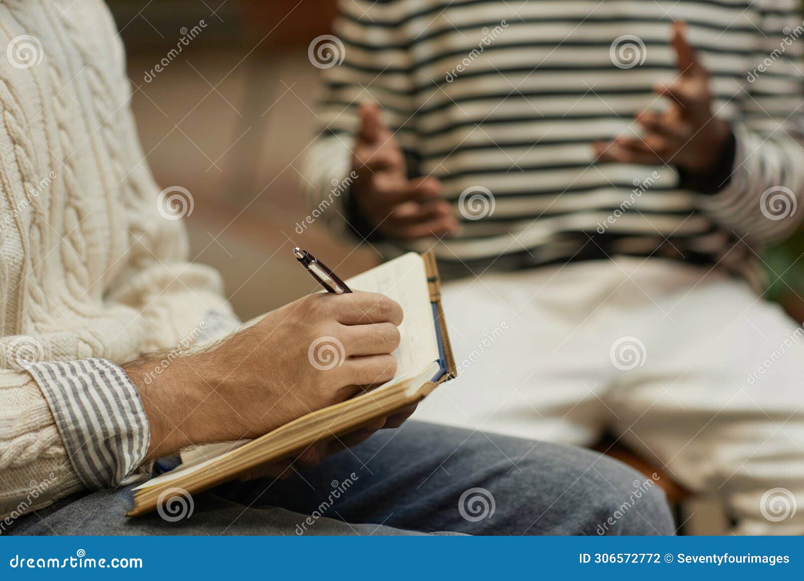 Psychologist Taking Notes during Therapy Stock Photo - Image of ...