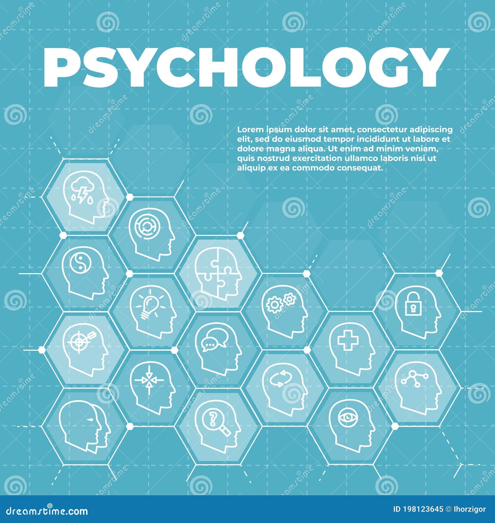 Psychology Background with Icons and Signs Stock Vector - Illustration ...