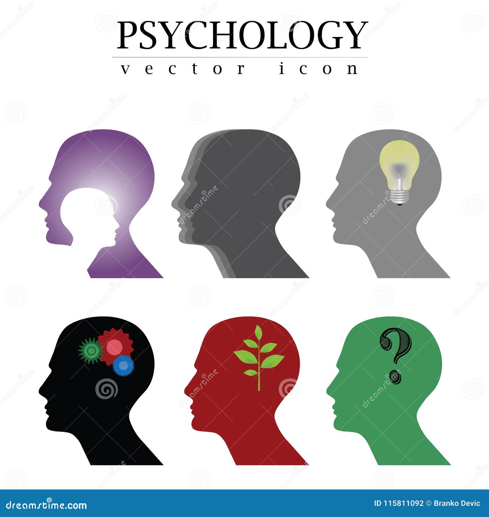 Psychology Concept Vector Illustration Stock Vector - Illustration of ...