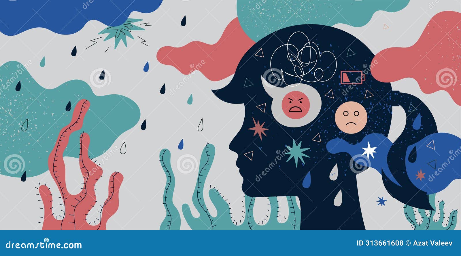 Psychology Depression and Loneliness Abstract Horizontal Banner ...