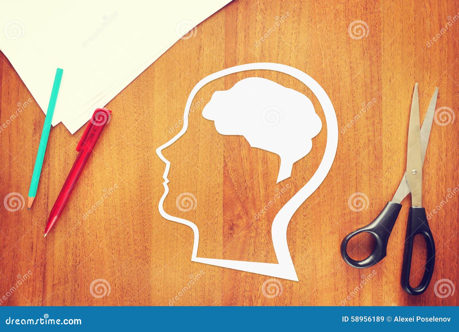 Psychology of the Human Brain Stock Image - Image of psych, scrap: 58956189