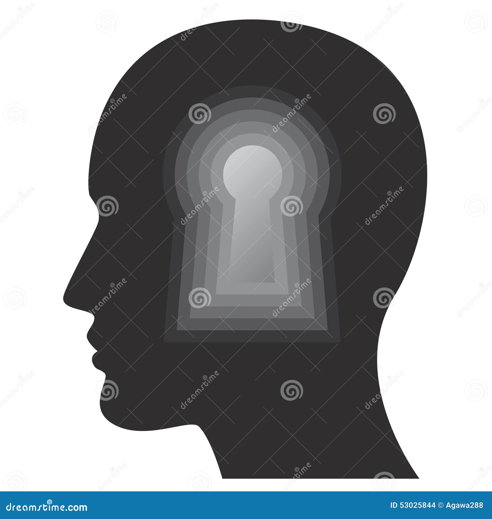 Psychology, Human Mind, Thoughts and Intelligence Concept with Man Face ...