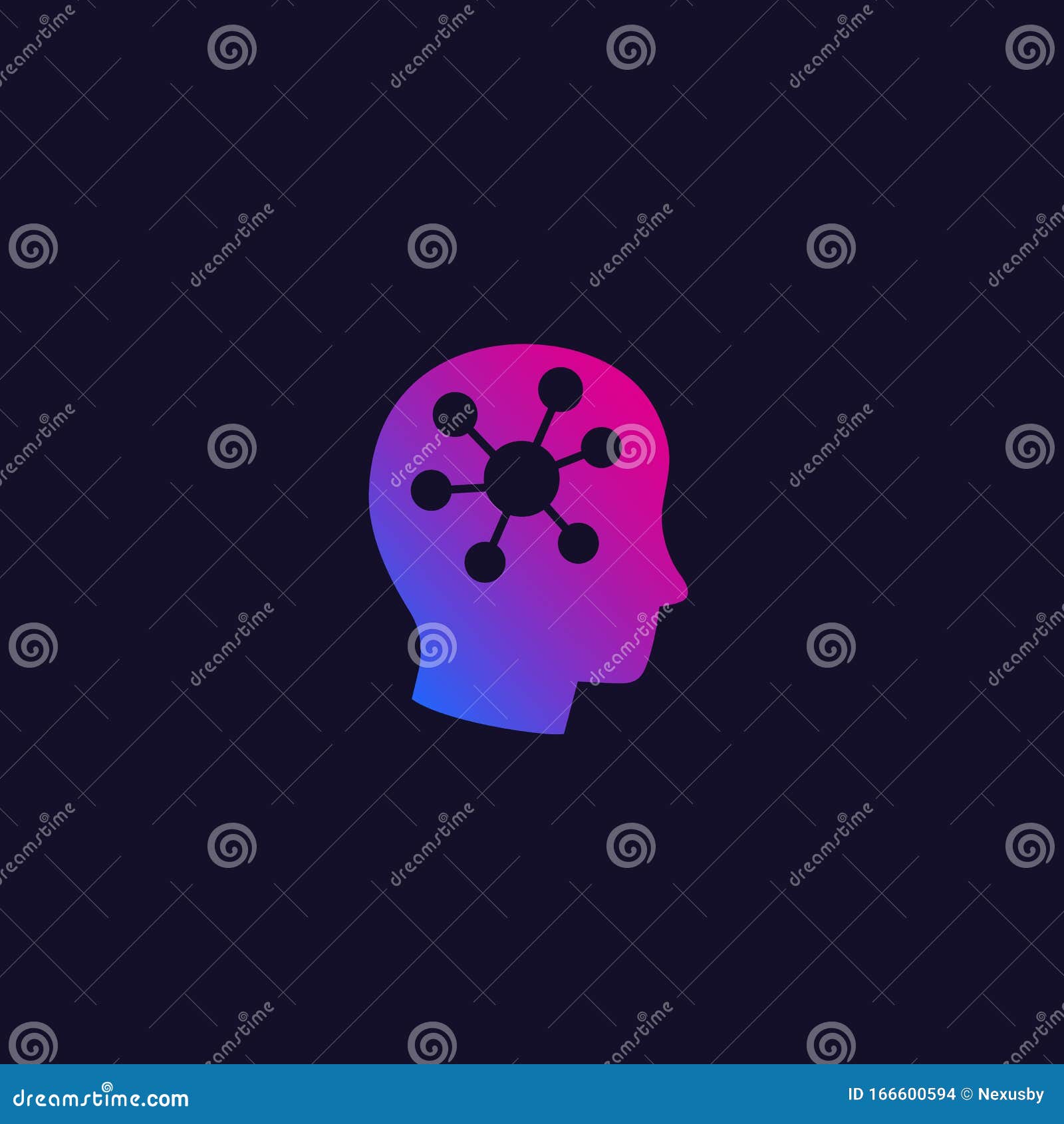 Psychology Icon with Human Head Stock Vector - Illustration of mind ...