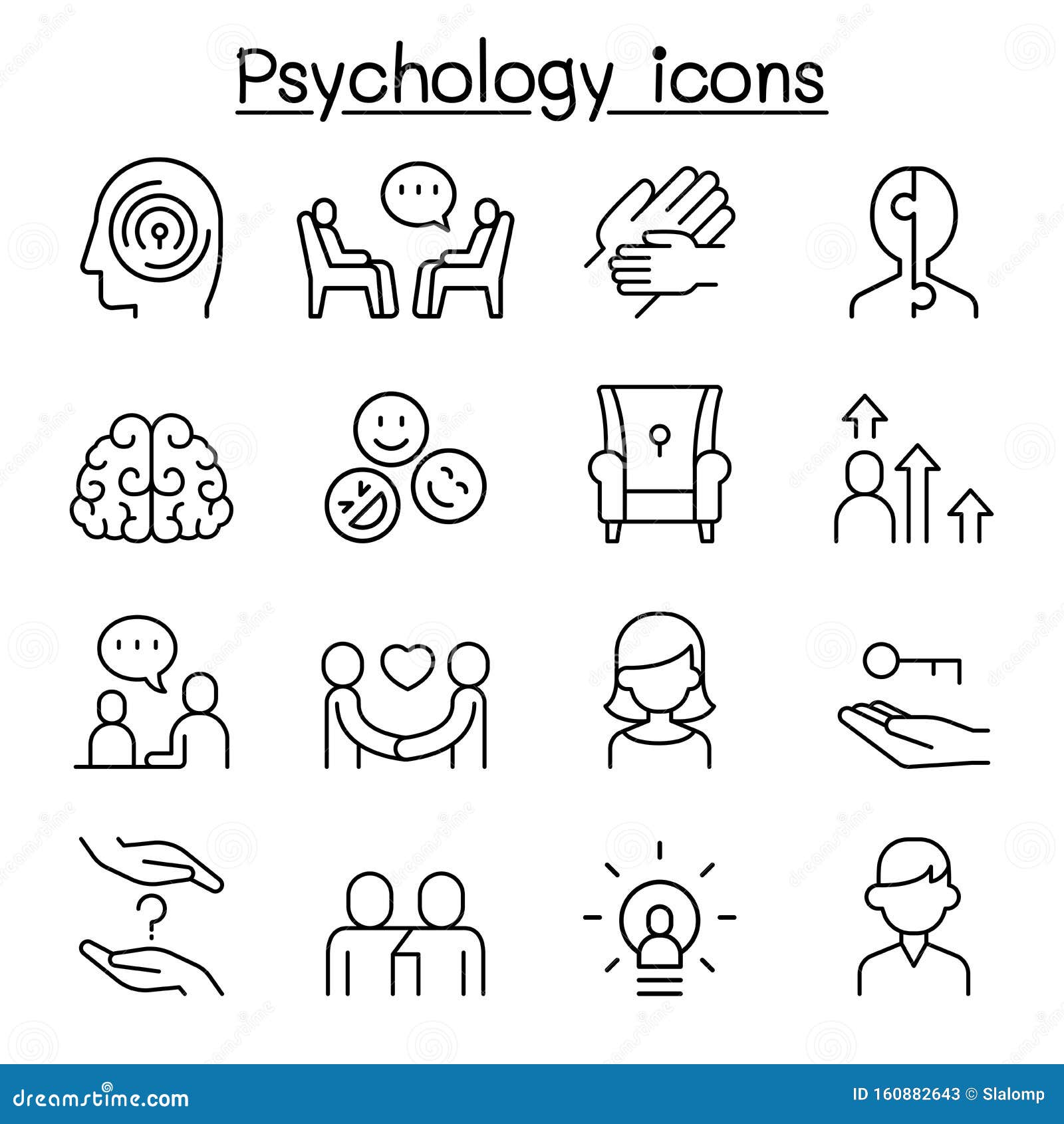 Psychology Icon Set in Thin Line Style Stock Vector - Illustration of ... Psychology Icon Set in Thin Line Style Stock Vector - Illustration of ...