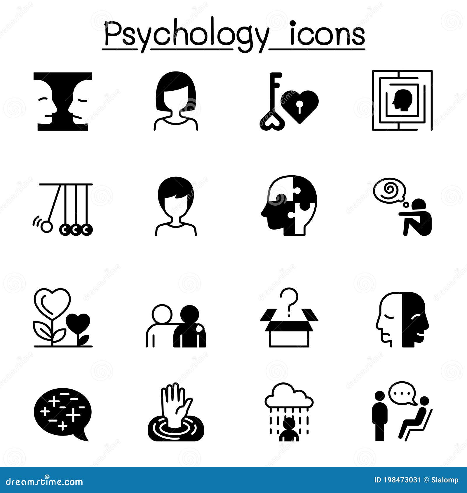 Psychology Icons Set Vector Illustration Graphic Design Stock Vector ...