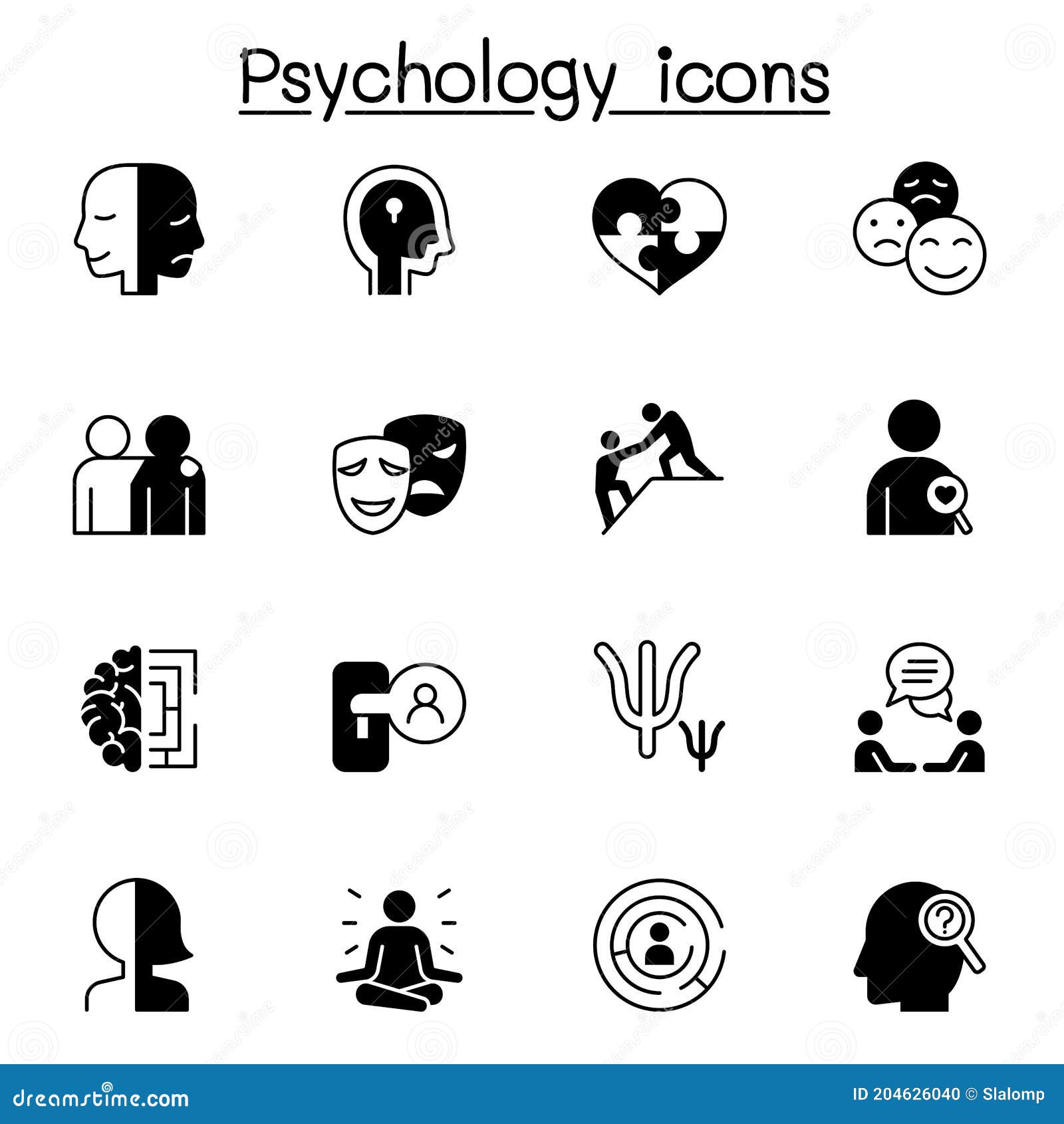 Psychology Icons Set Vector Illustration Graphic Design Stock ...