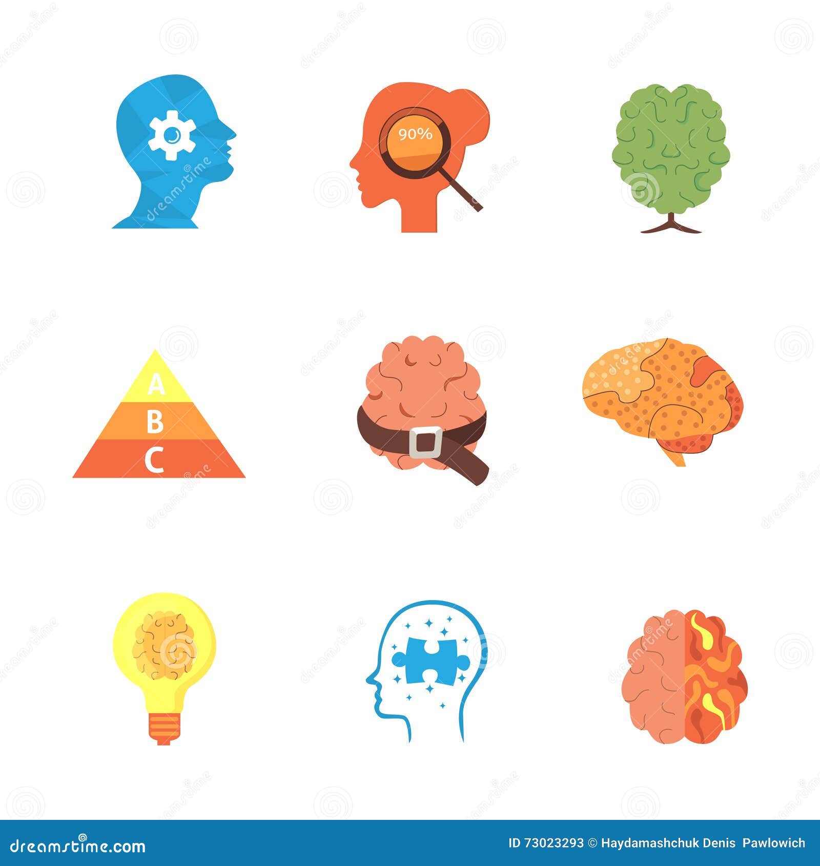 Psychology Icons Vector Set Stock Illustration - Illustration of ...