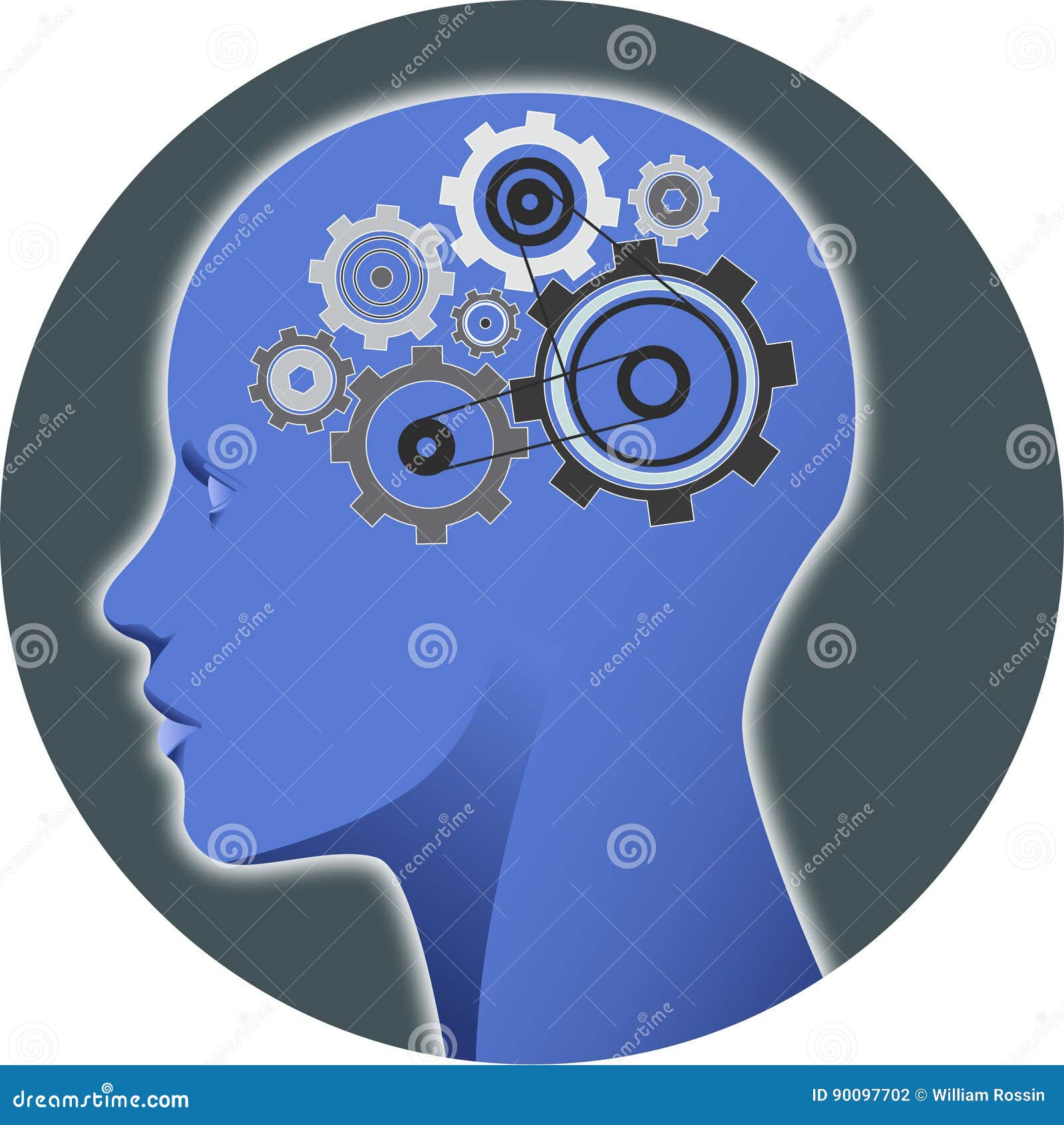 Psychology Mind Gear stock vector. Illustration of thought - 90097702