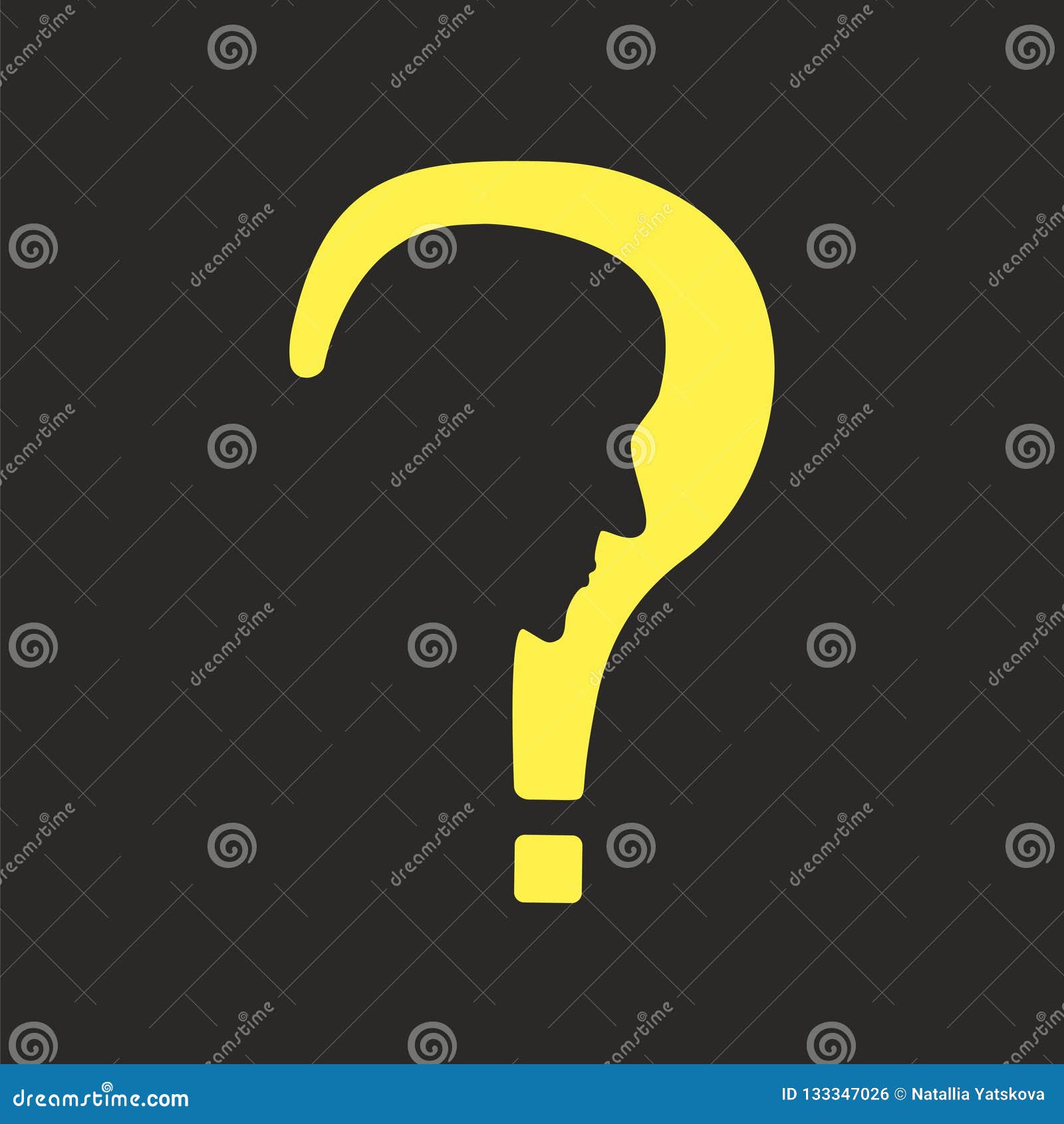 Psychology Problem Question Mark With Profile Concept Vector ...