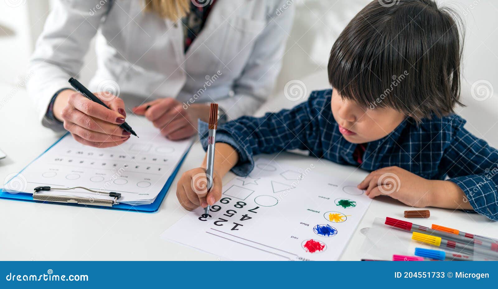 Psychology Test for Children - Toddler Doing Logic Test with Numbers ...