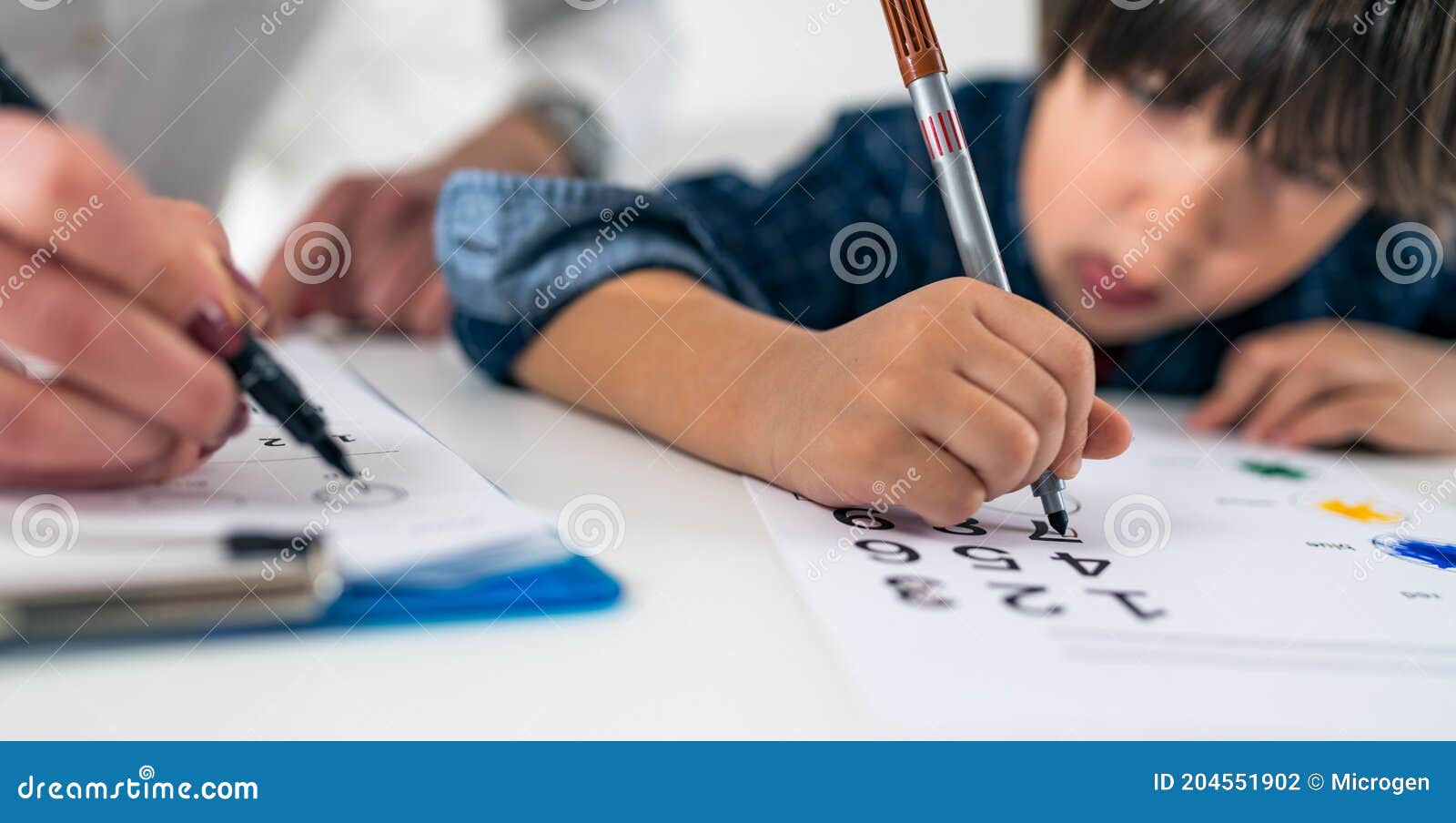 Psychology Test for Children - Toddler Doing Logic Test with Numbers ...