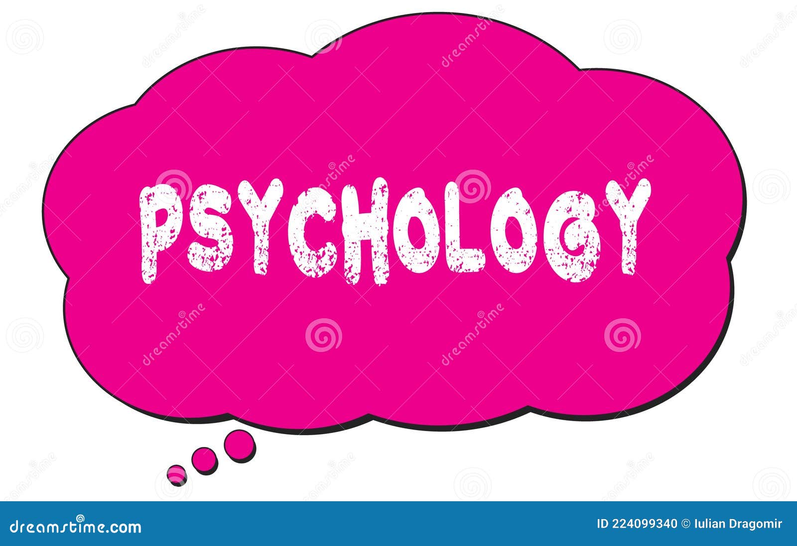 PSYCHOLOGY Text Written on a Pink Thought Bubble Stock Illustration ...