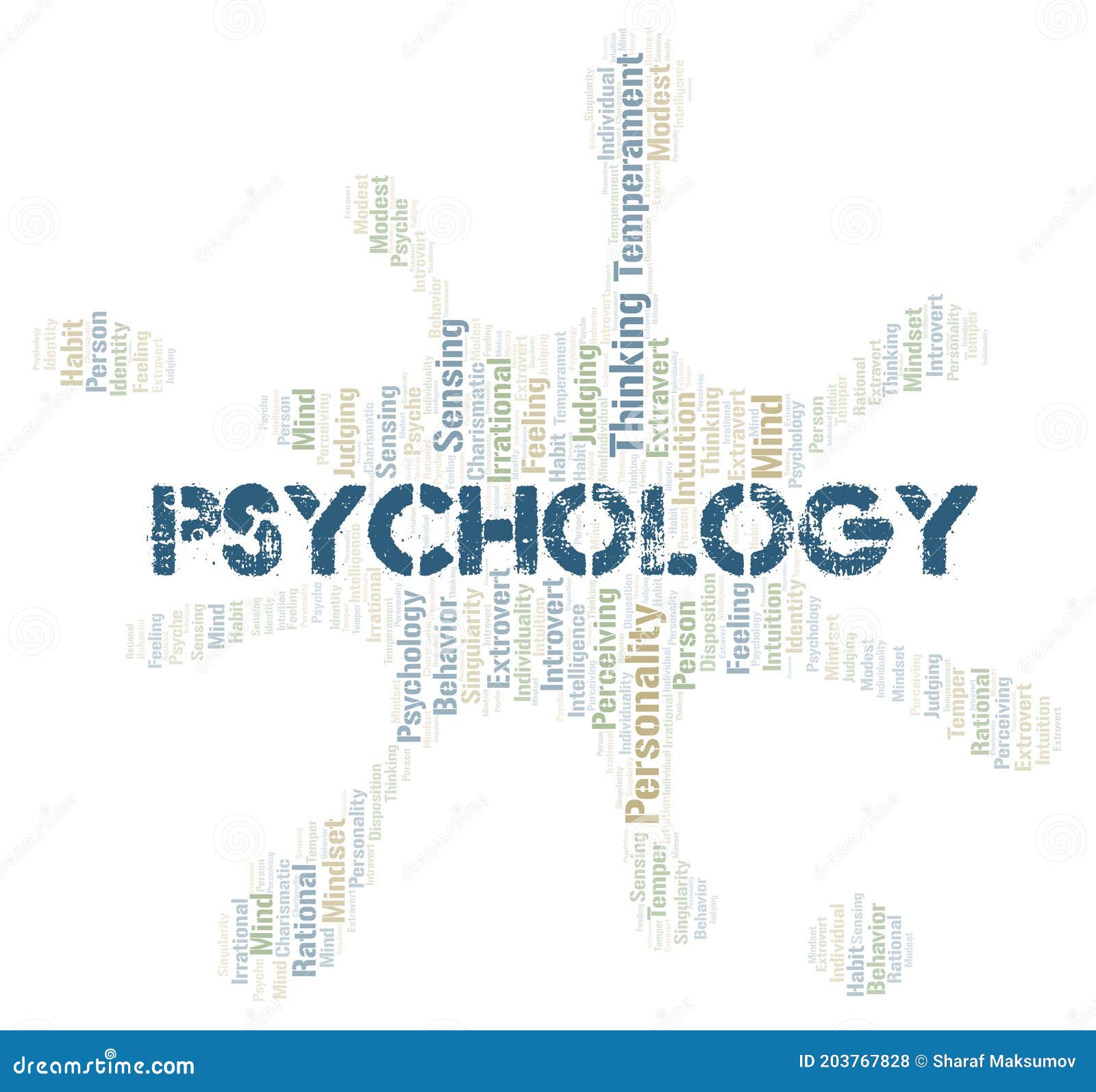 Psychology Typography Word Cloud Create with the Text only. Stock ...