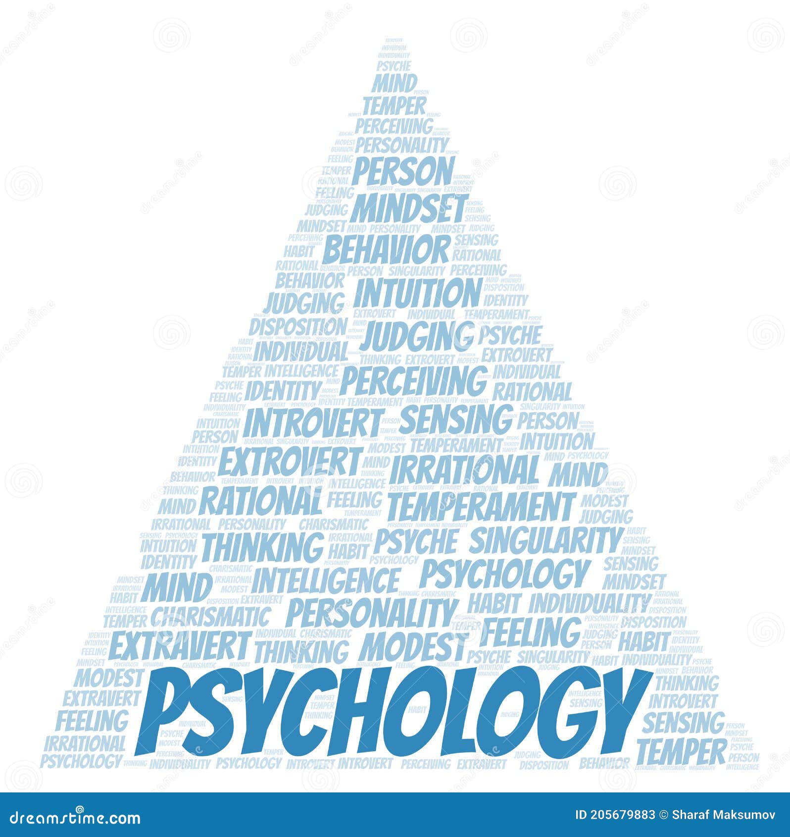 Psychology Typography Word Cloud Create with the Text only. Stock ...