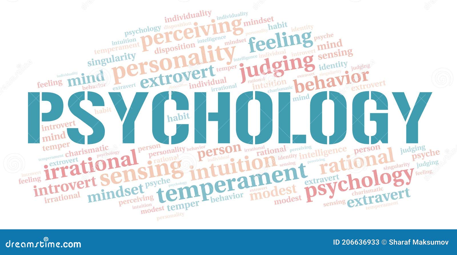 Psychology Typography Word Cloud Create with the Text only. Stock ...