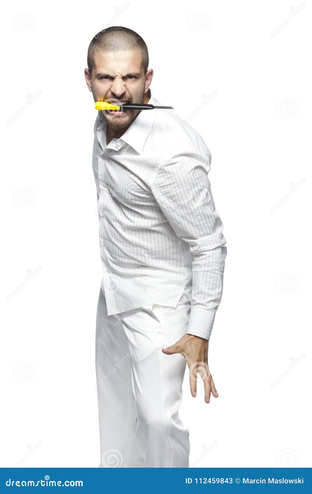 Psychopath, Isolated on the White Background Stock Image - Image of ...