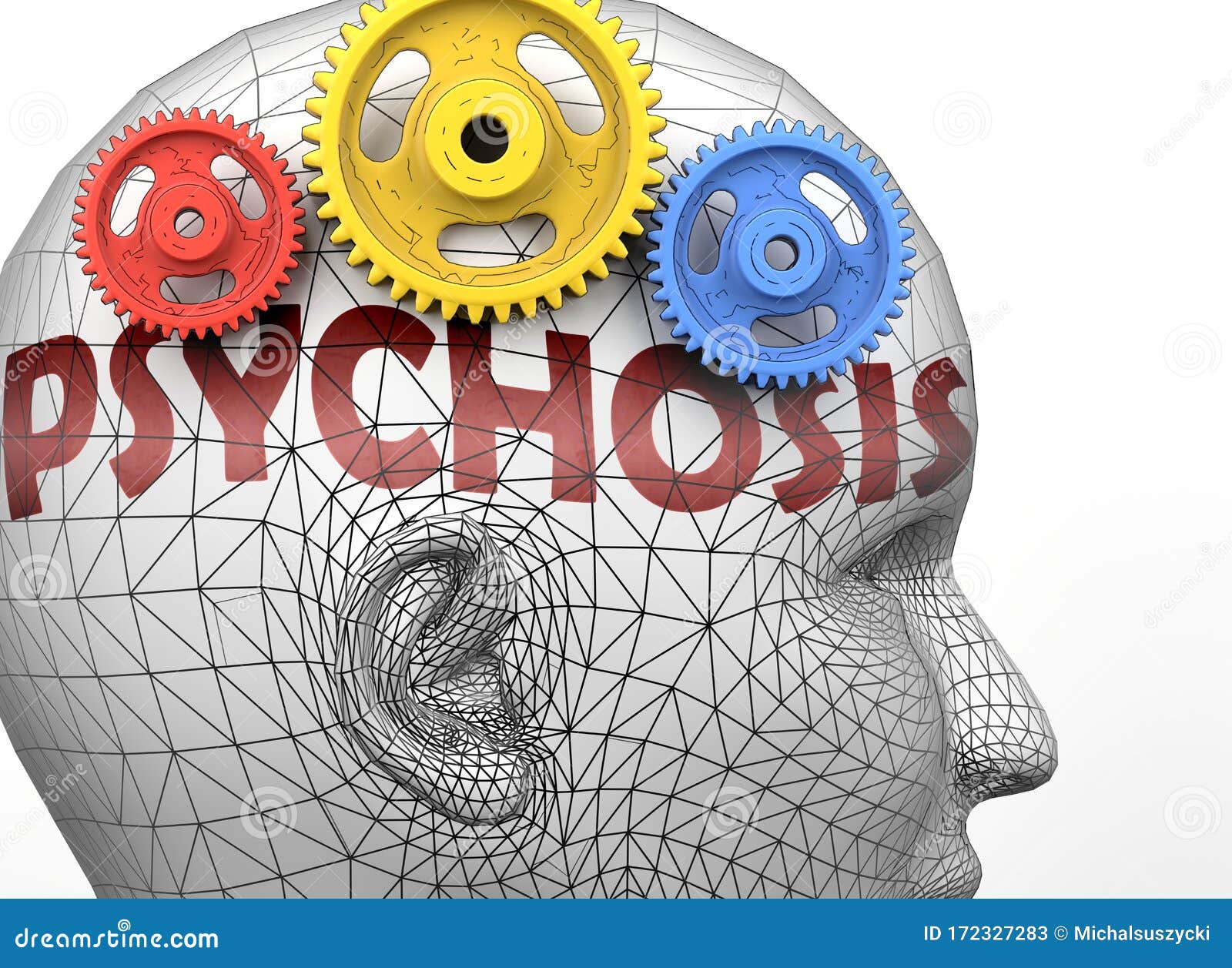 Psychosis And Human Mind Pictured As Word Psychosis Inside A Head To