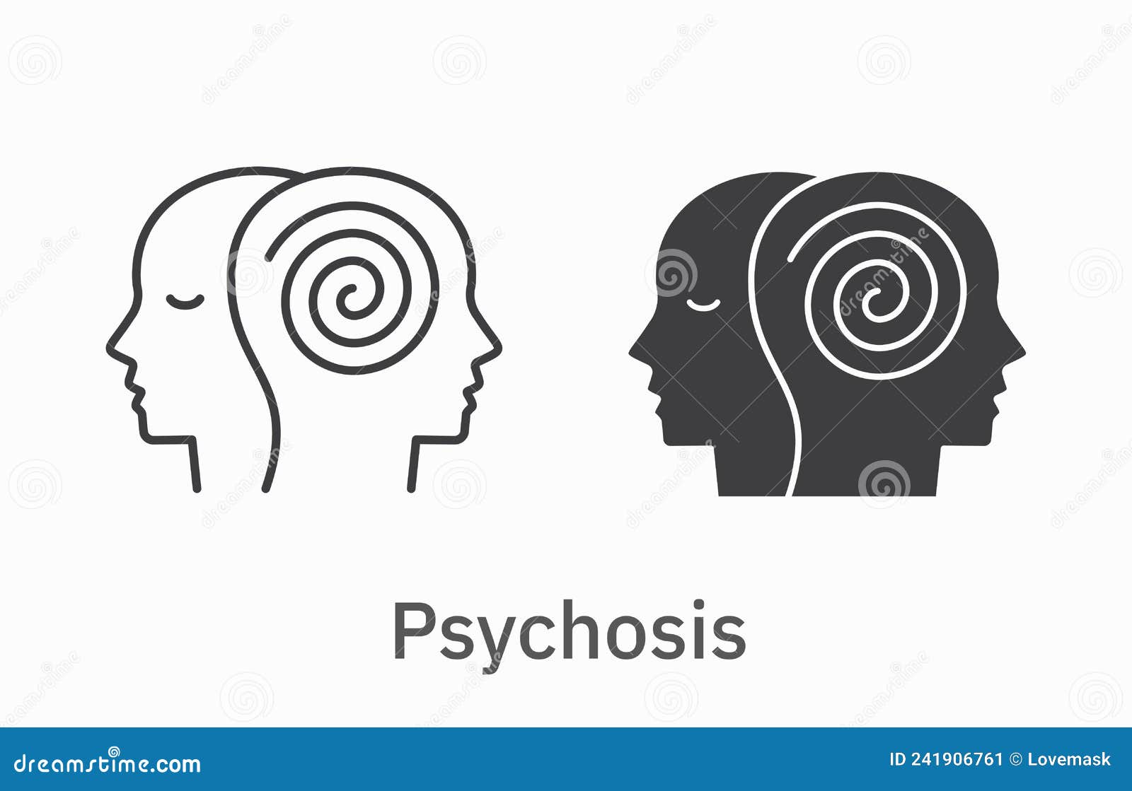 Psychosis Icon on White Background. Vector Illustration. Stock Vector ...