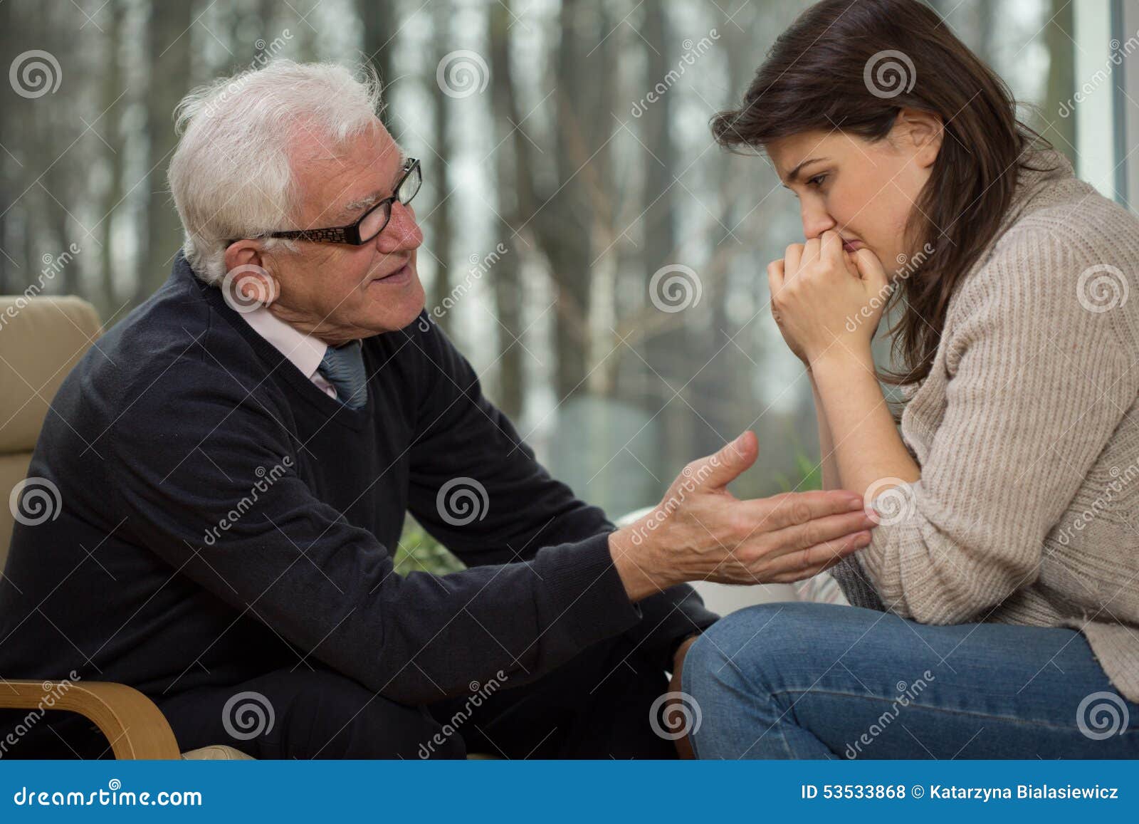 Psychotherapist Comfort His Client Stock Photo - Image of counselling ...