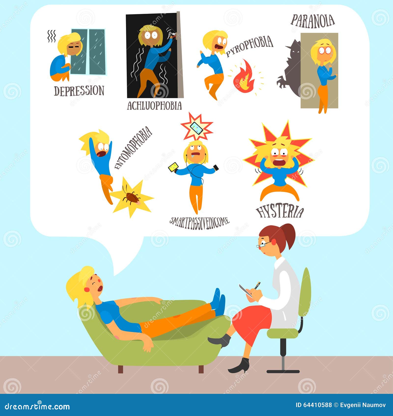 Achluophobia Vector Illustration | CartoonDealer.com #69361216