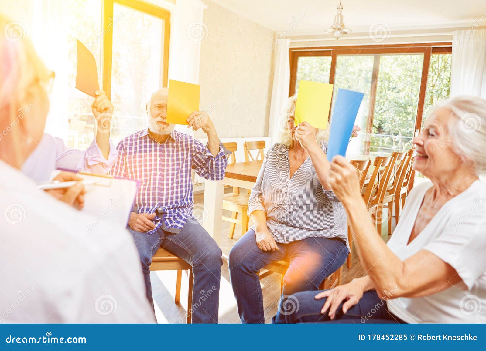 Group Discussion with Group Therapy with Seniors Stock Image - Image of ...