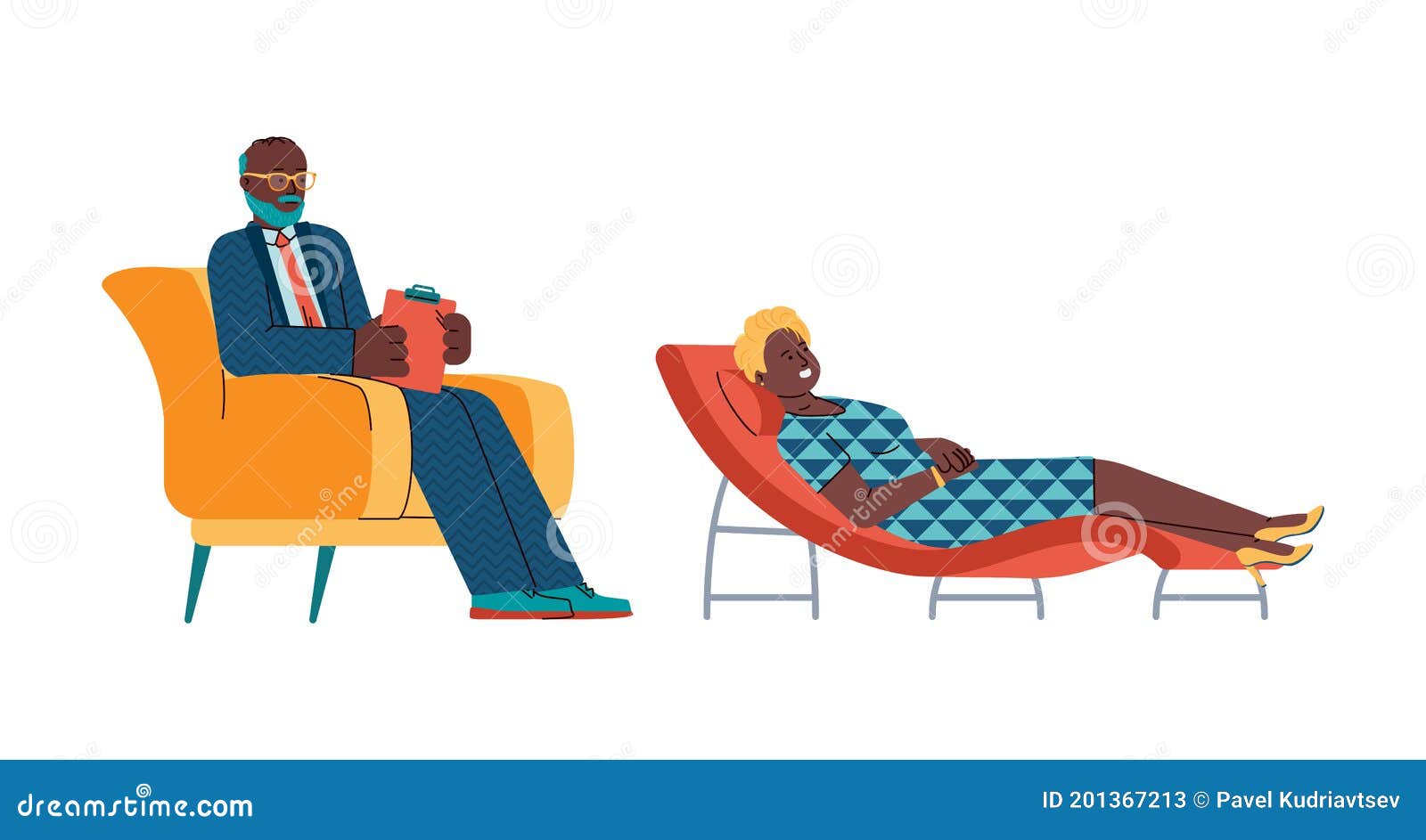 Psychotherapy Counseling Concept Woman Psychologist And Young Man