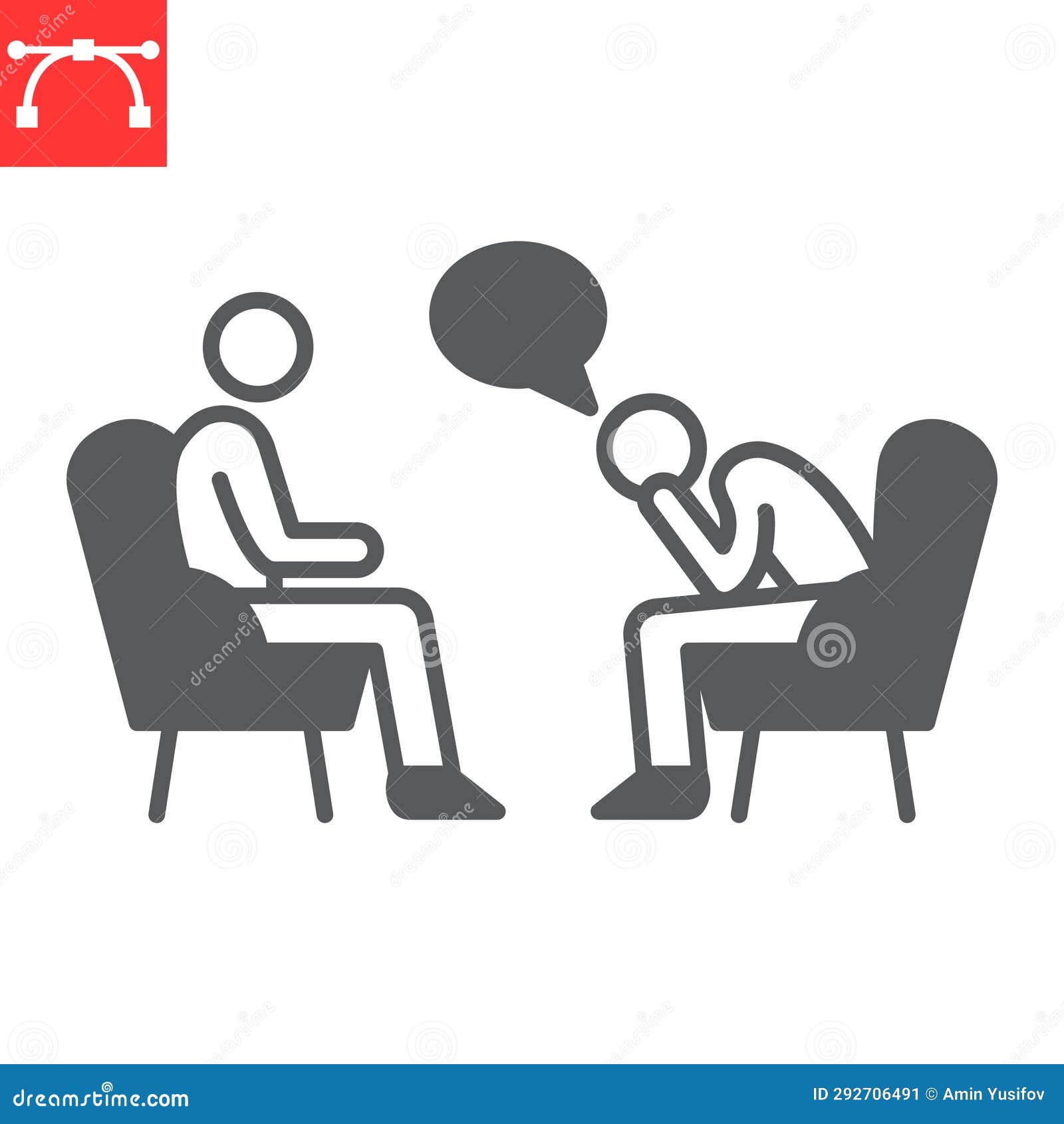 Psychotherapy glyph icon stock vector. Illustration of pictogram ...