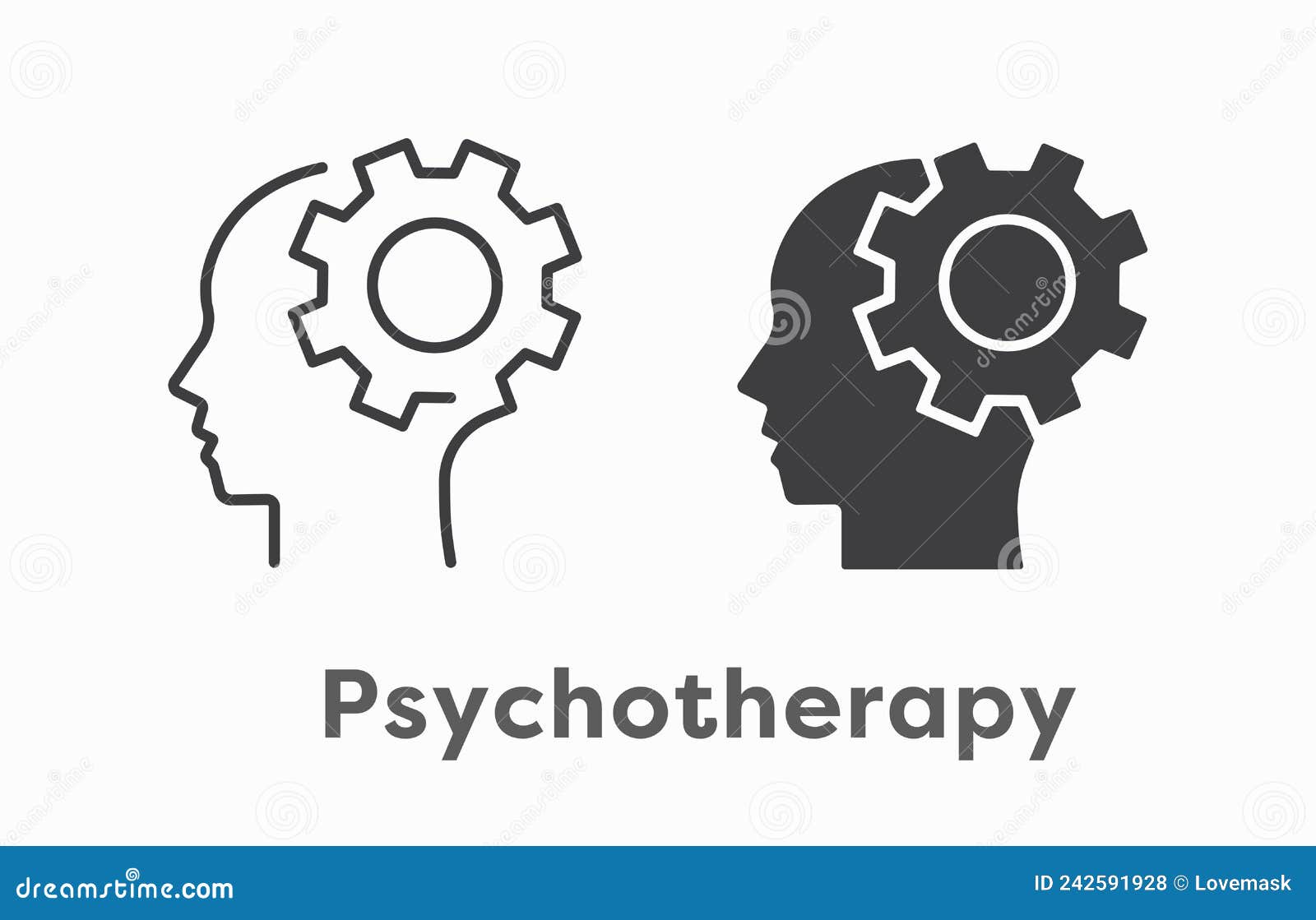 Psychotherapy Icon on White Background. Vector Illustration. Stock ...