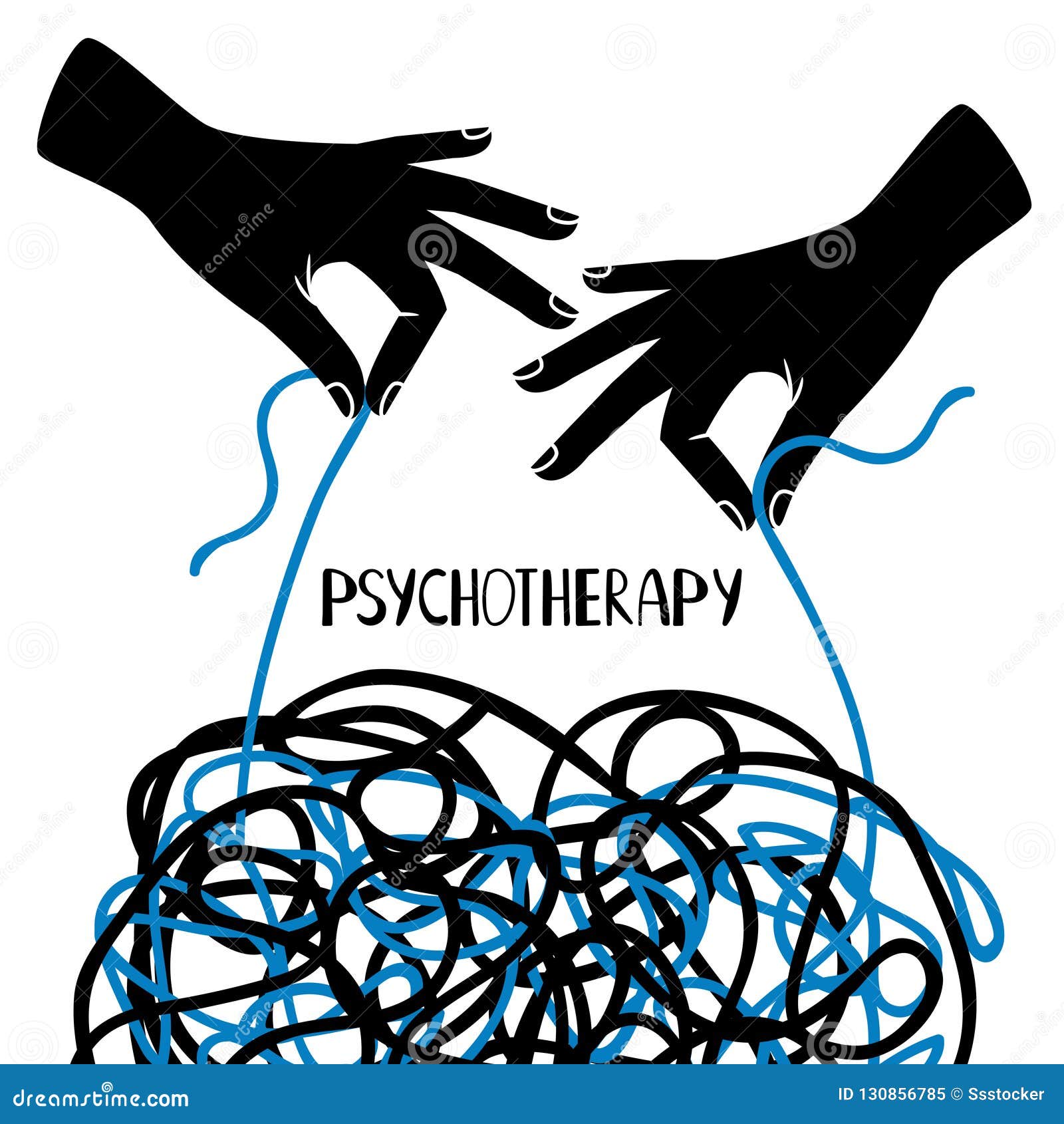 Hands and Tangled Thread Psychotherapy Image Stock Vector ...