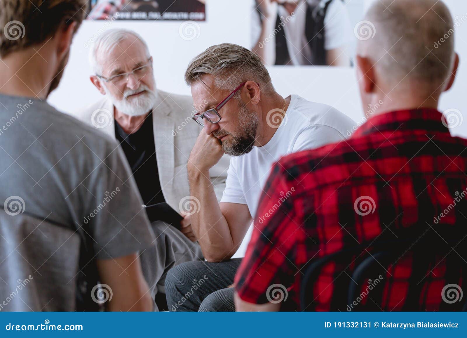 Psychotherapy for Men with Different Problems and Issues Stock Image ...