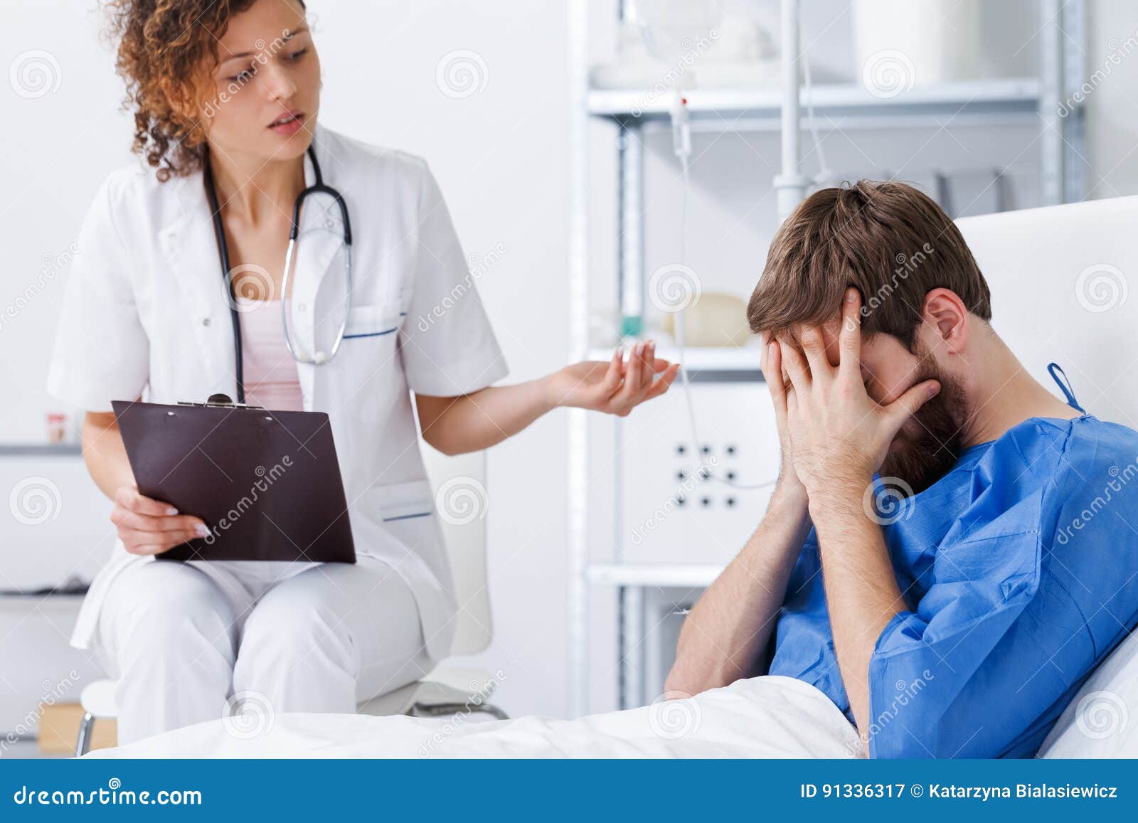 Psychotherapy Nurse Helping Crying Patient Stock Image - Image of ...