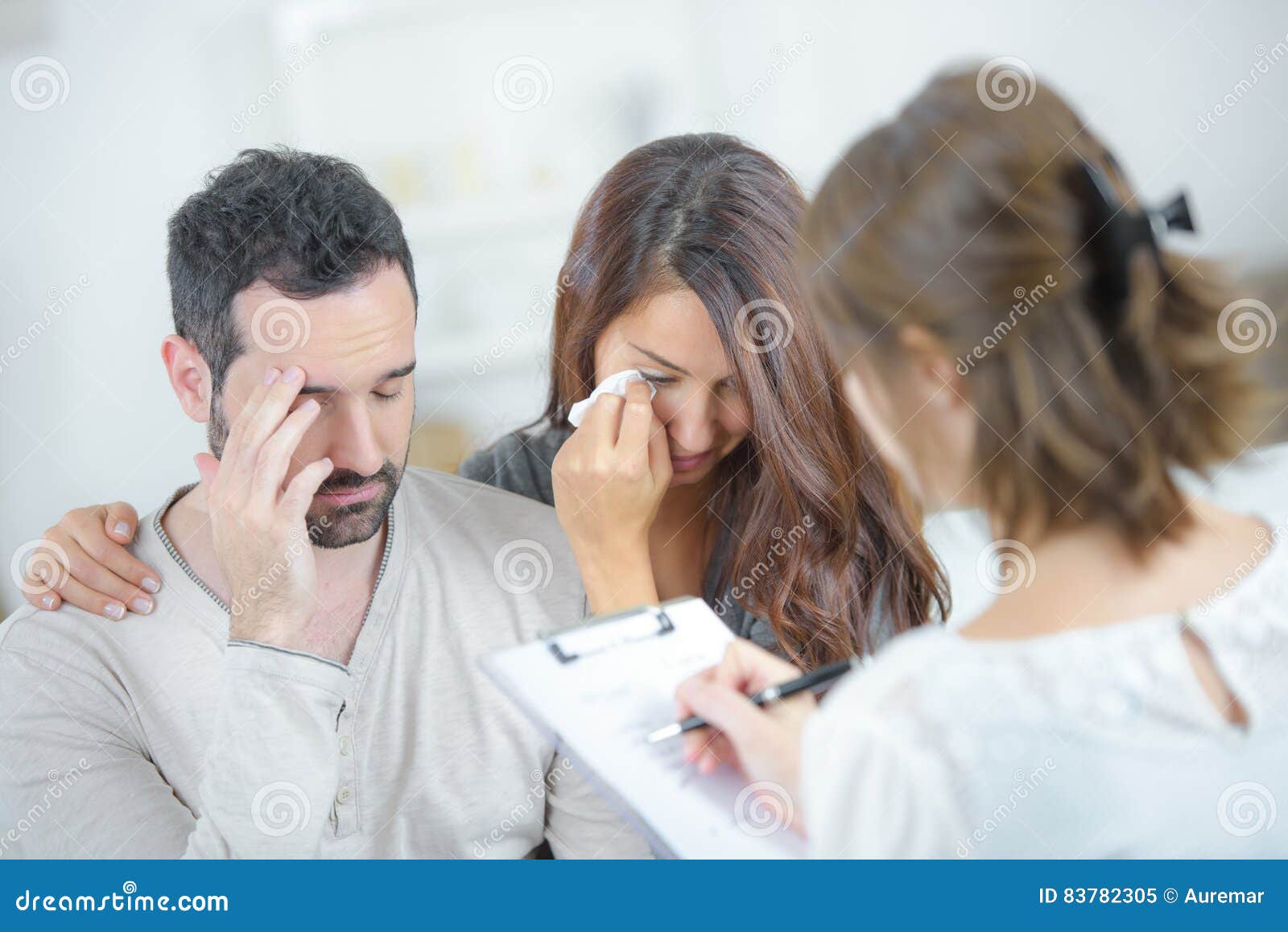 Psychotherapy Sad and Depressed Couple Stock Image - Image of emotions ...