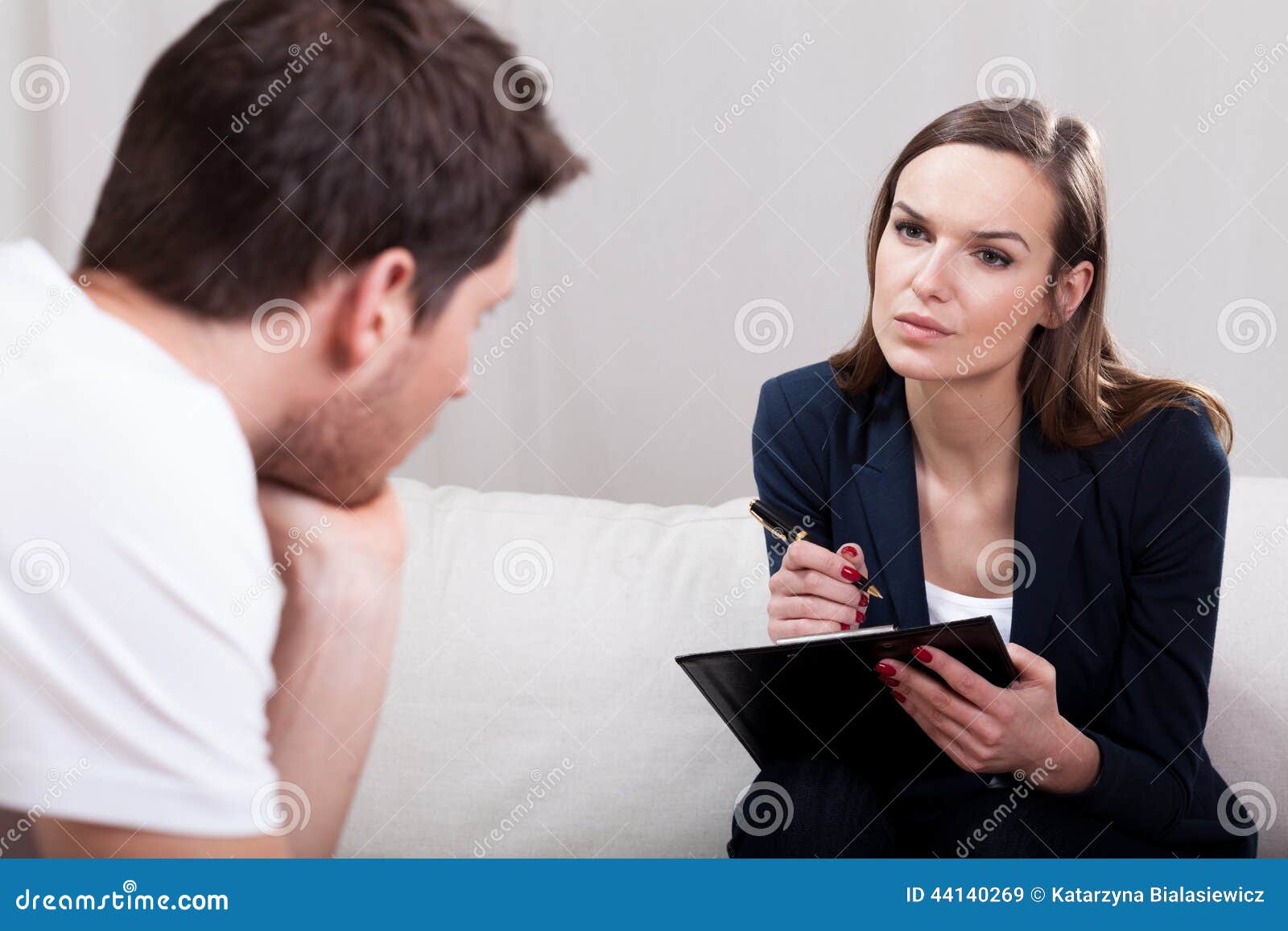 Psychotherapy Session Interview Stock Image - Image of health, person ...