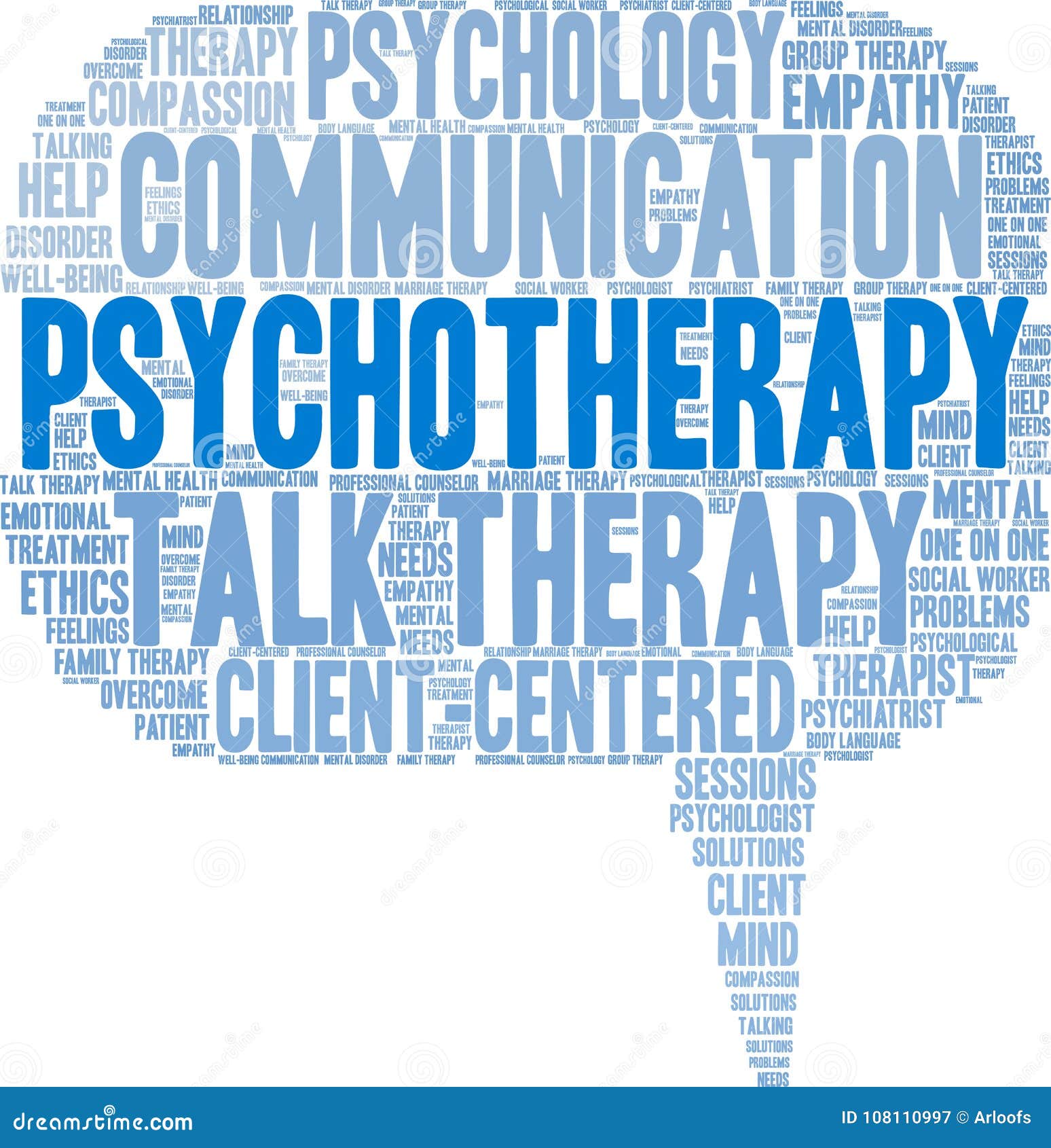 Psychotherapy Word Cloud stock vector. Illustration of help - 108110997