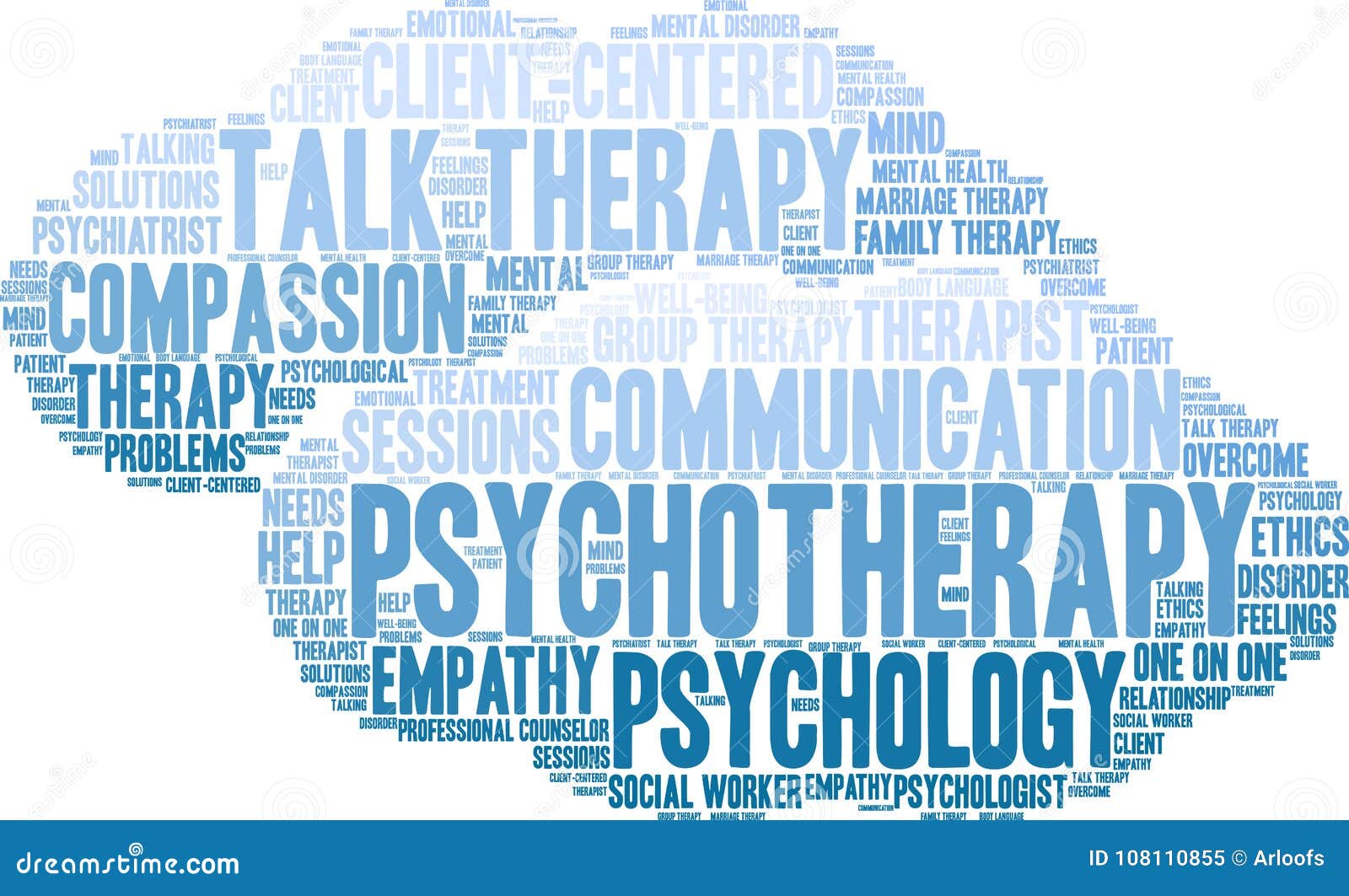 Psychotherapy Word Cloud stock vector. Illustration of emotional ...