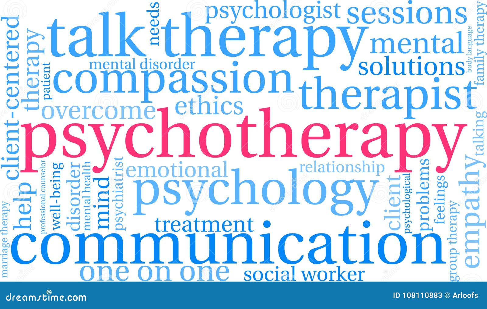 Psychotherapy Word Cloud stock vector. Illustration of relationship ...