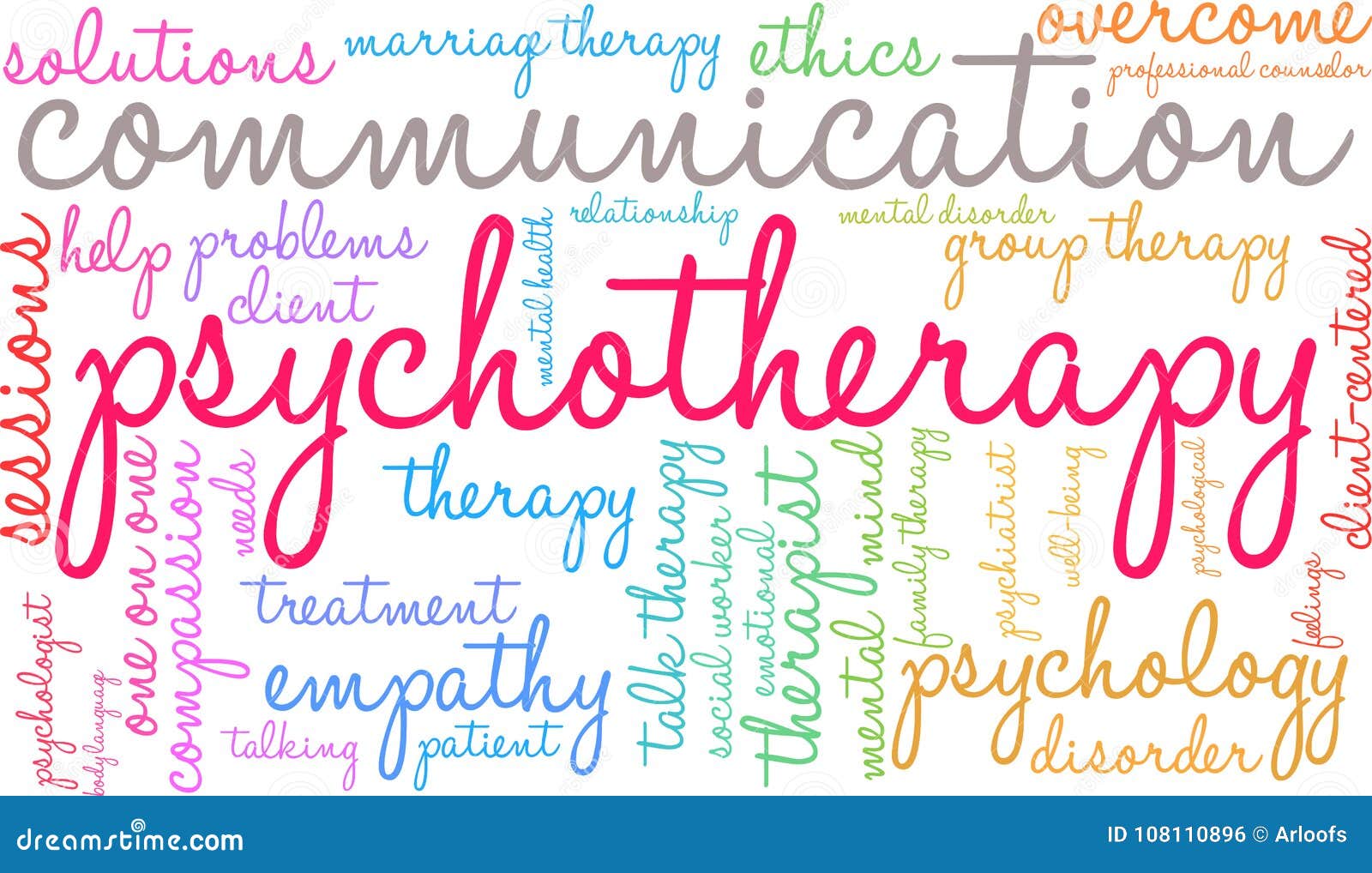 Psychotherapy Word Cloud stock vector. Illustration of problems - 108110896