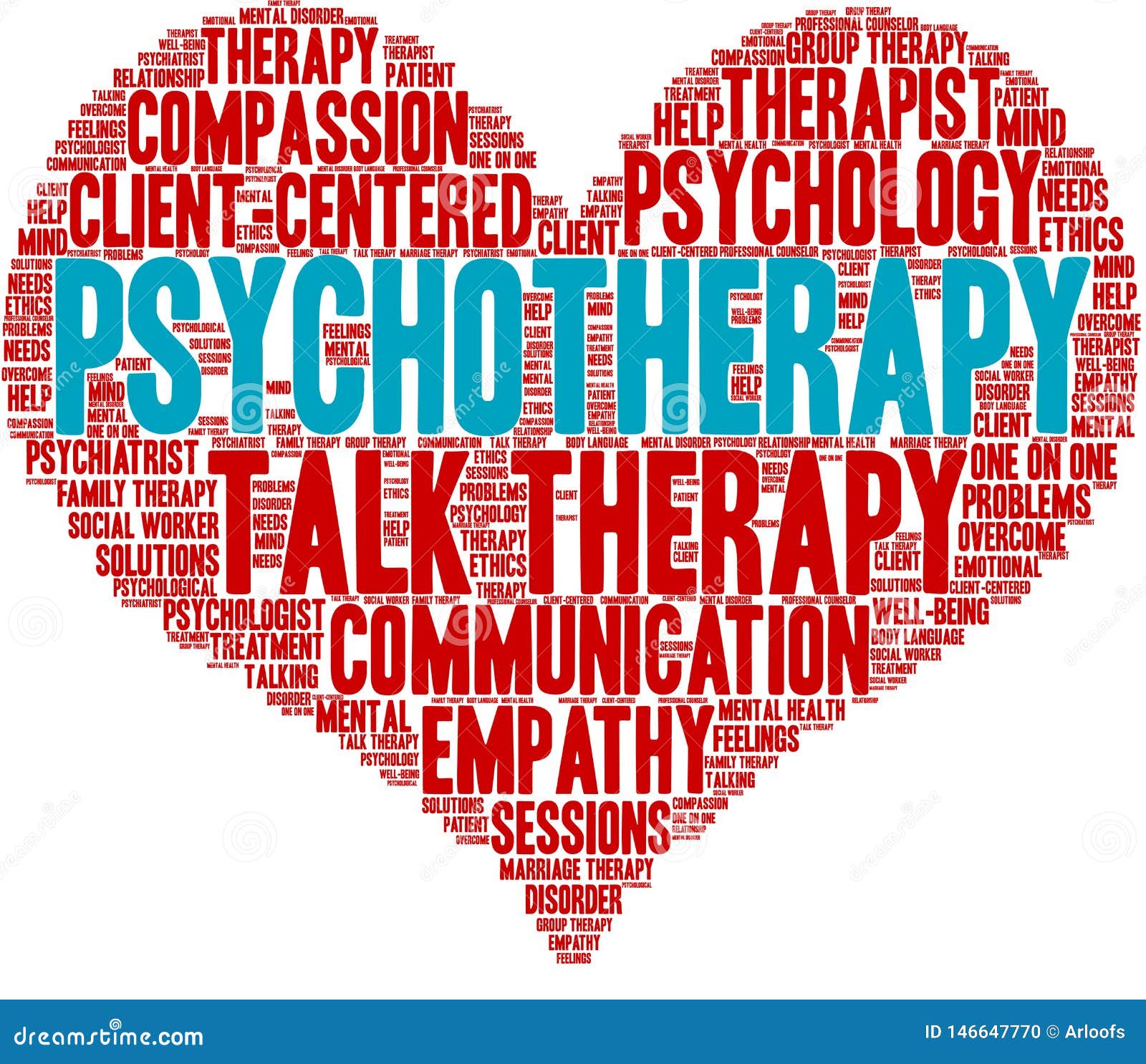 Psychotherapy Word Cloud stock vector. Illustration of mind - 146647770