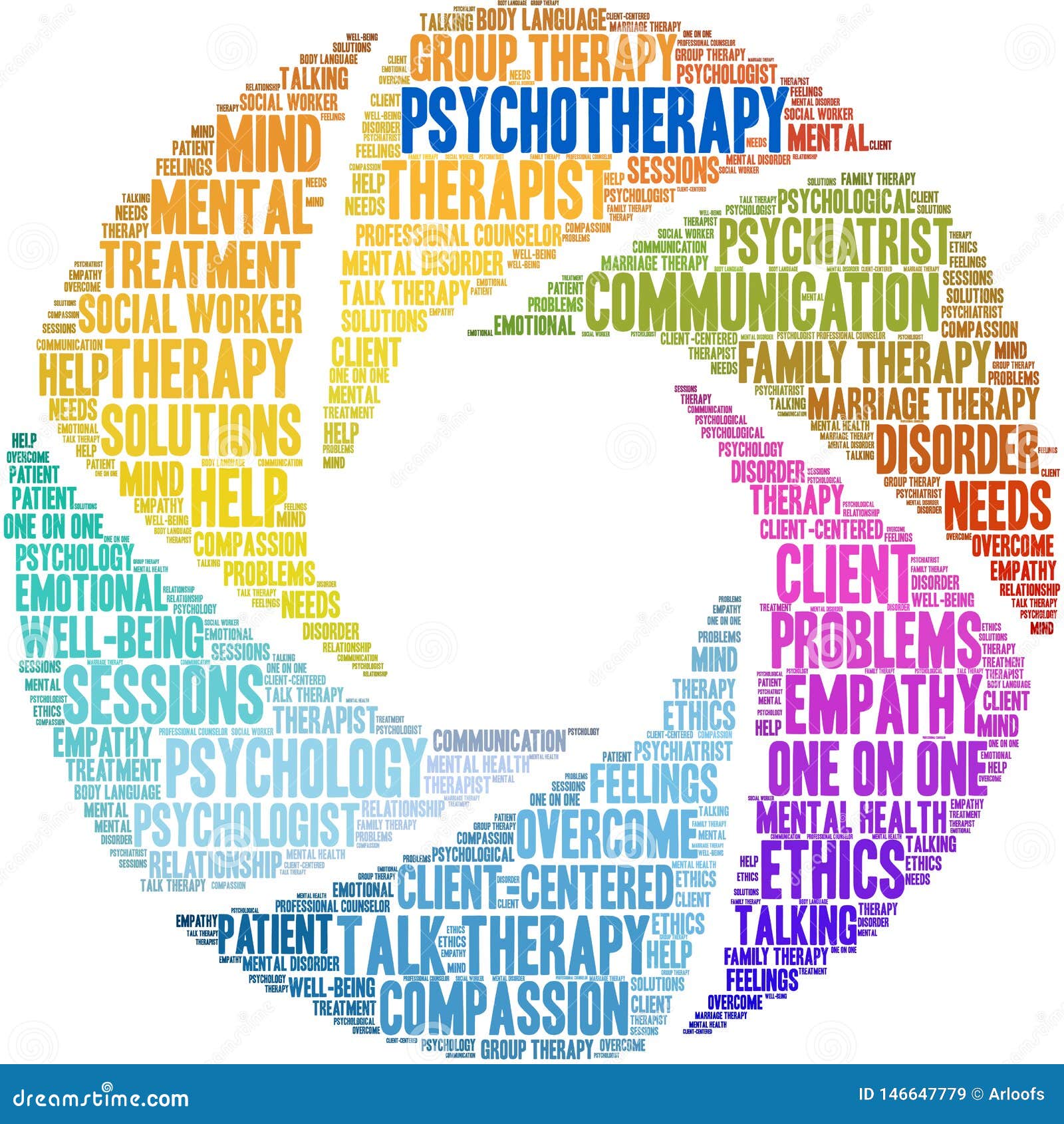 Psychotherapy Word Cloud stock vector. Illustration of emotional ...